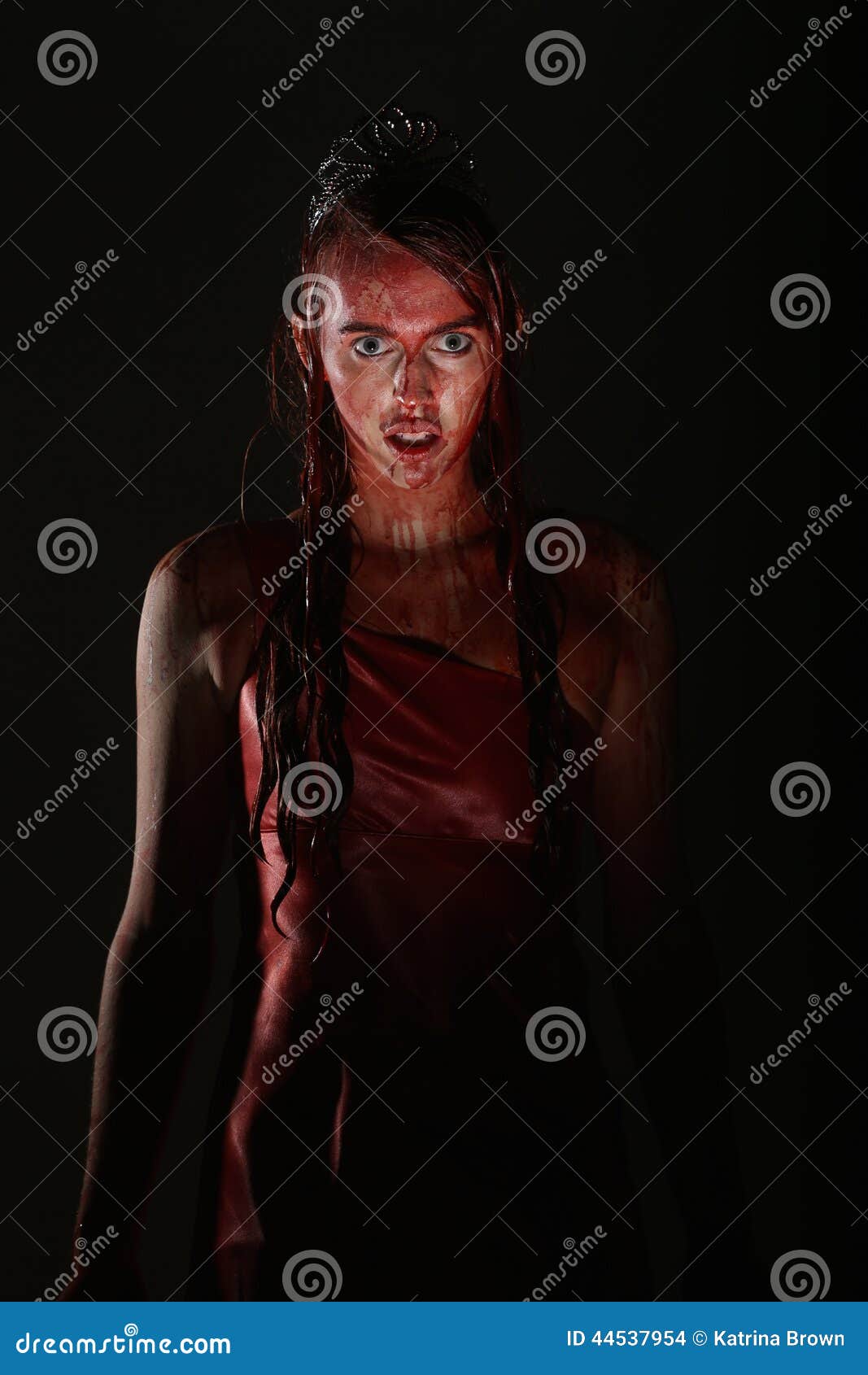 Psychotic Bleeding Woman in a Horror Themed Image Stock Photo - Image ...