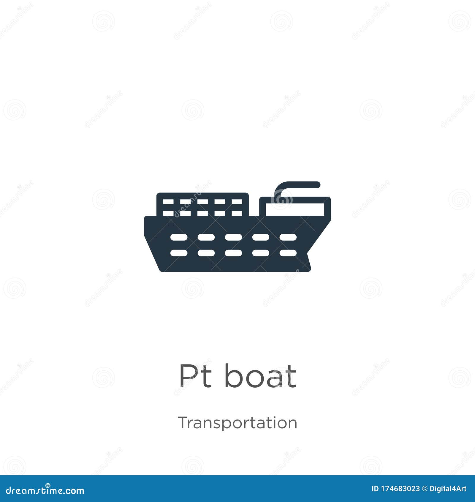 Pt Boat Icon Vector. Trendy Flat Pt Boat Icon from Transportation ...