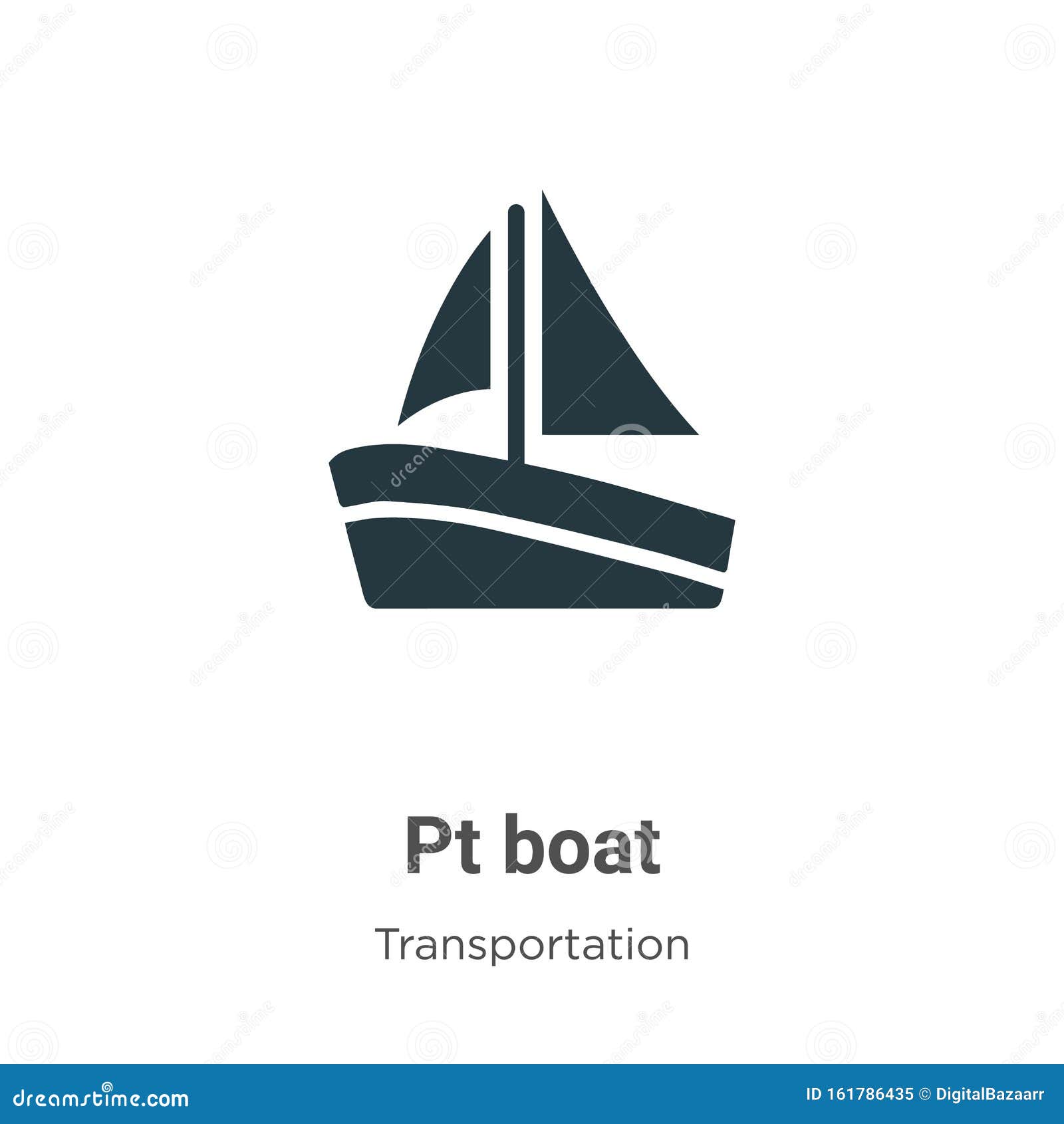 Pt Boat Vector Icon on White Background. Flat Vector Pt Boat Icon ...