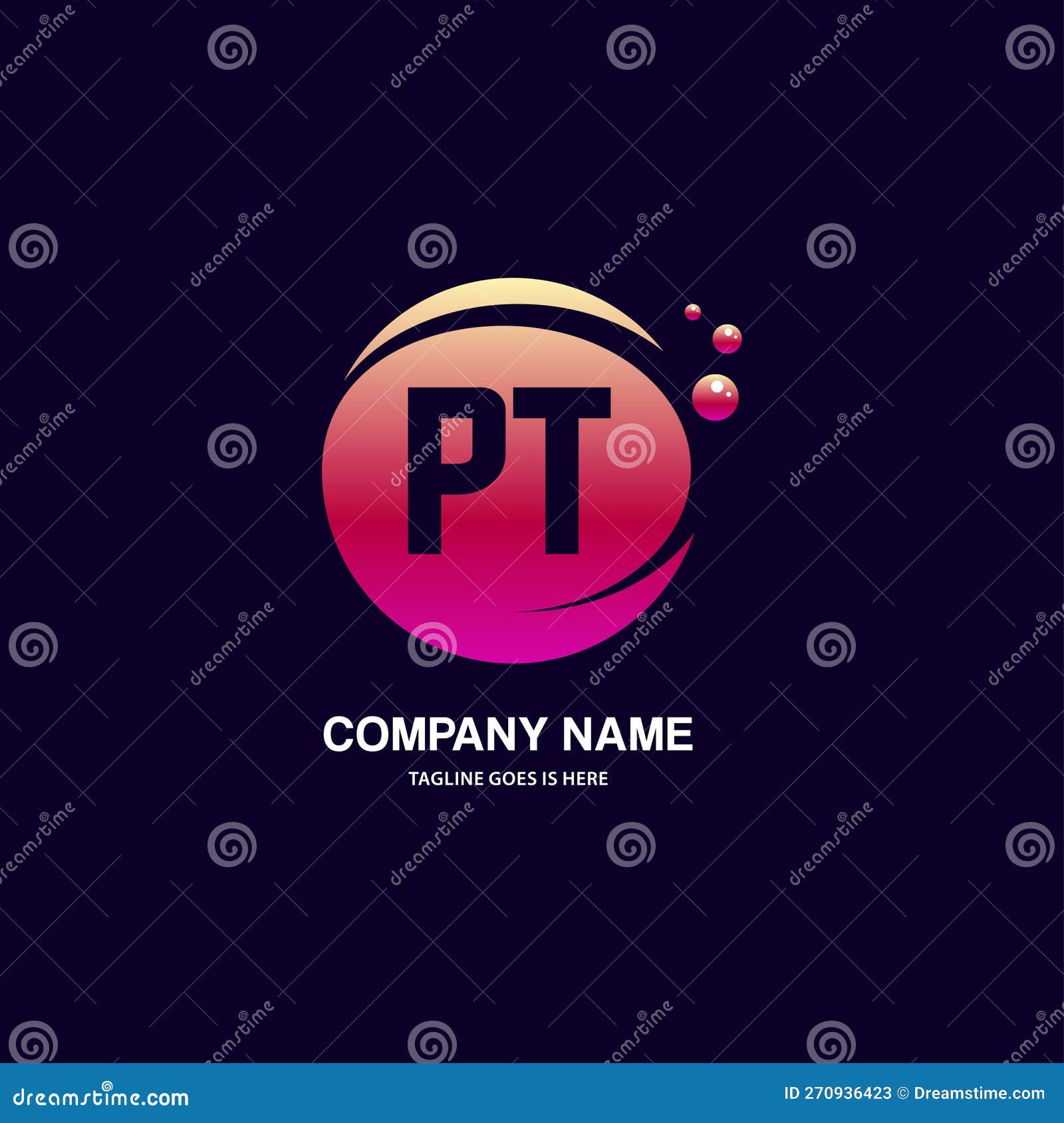 PT Initial Logo with Colorful Circle Template Vector Stock Vector ...