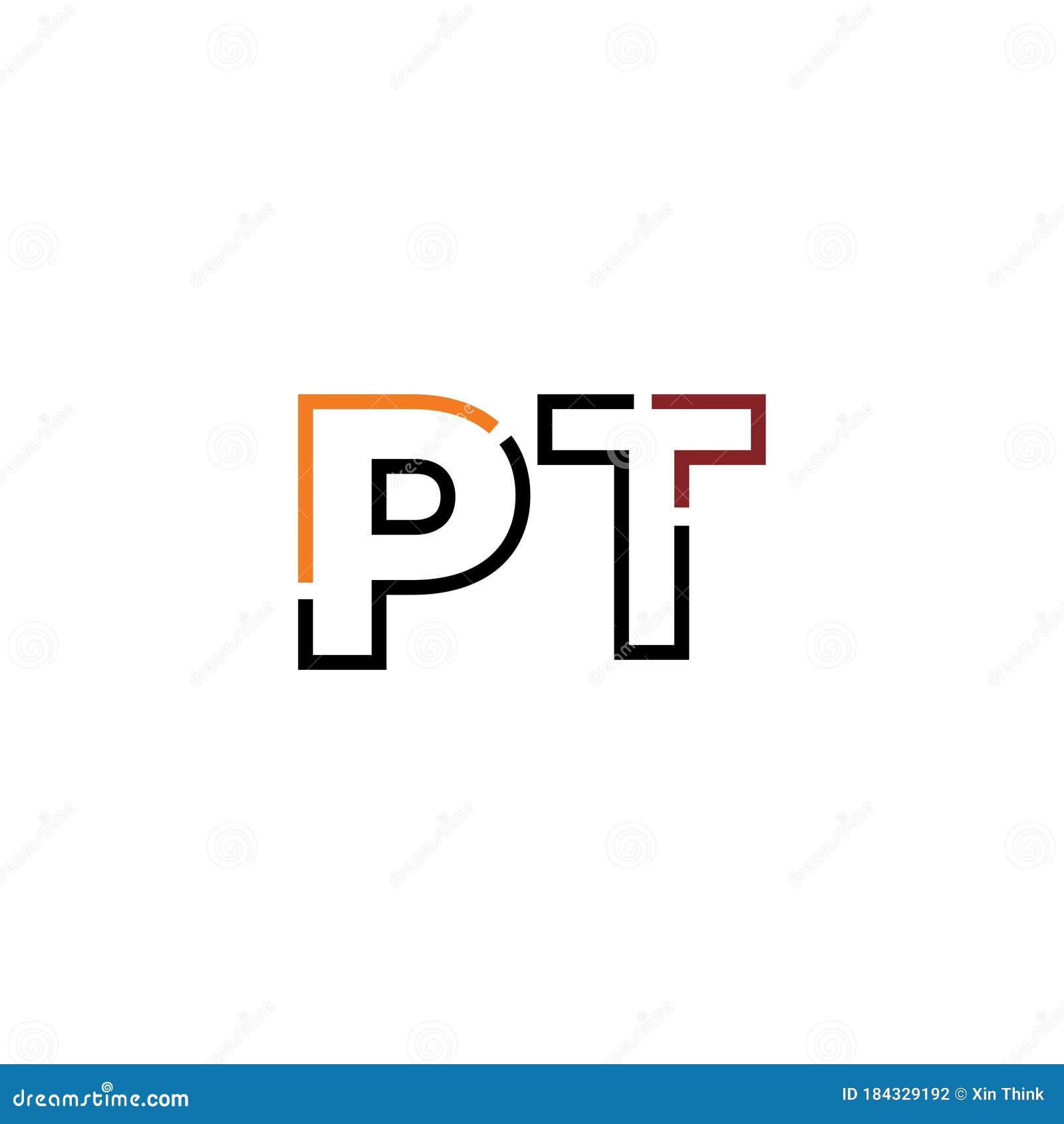 PT Letter Logo Icon Design Template Elements Stock Vector ...