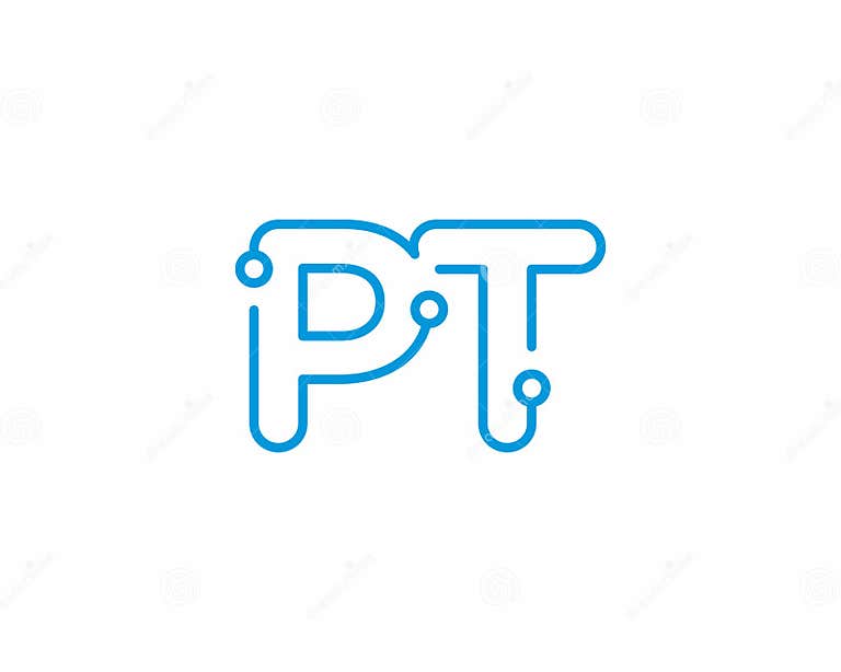 PT Letters, Electronic Circuit, Technology Logo Design Vector 001 Stock ...