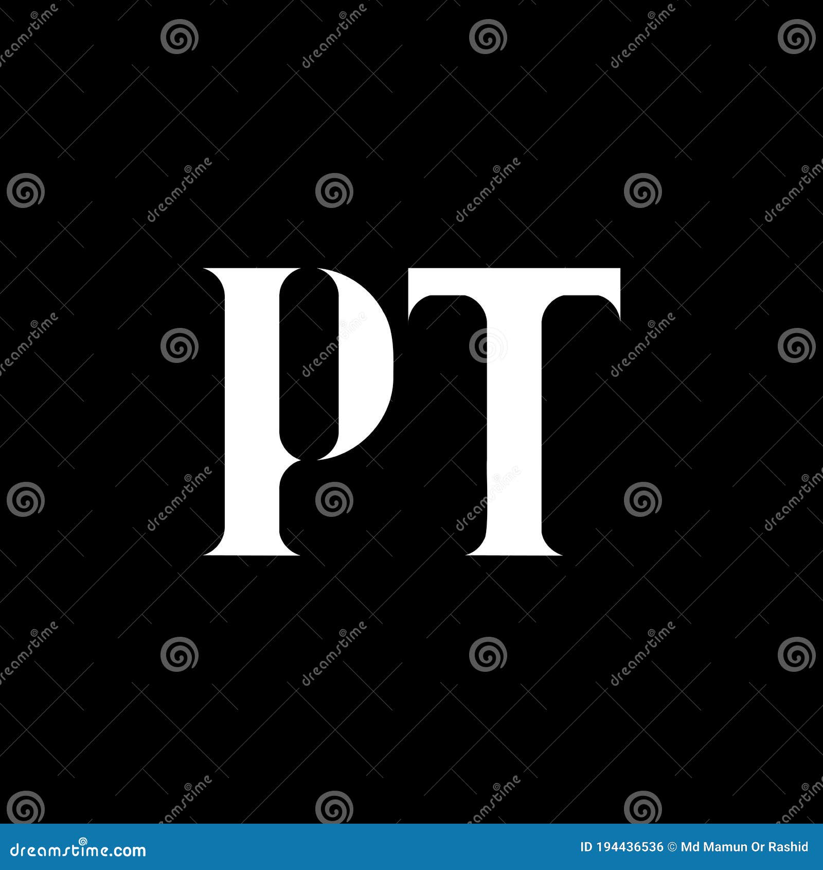 PT P T Letter Logo Design. Initial Letter PT Uppercase Monogram Logo ...