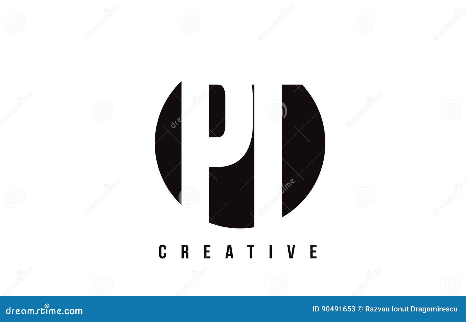 PT P T White Letter Logo Design with Circle Background. Stock Vector ...