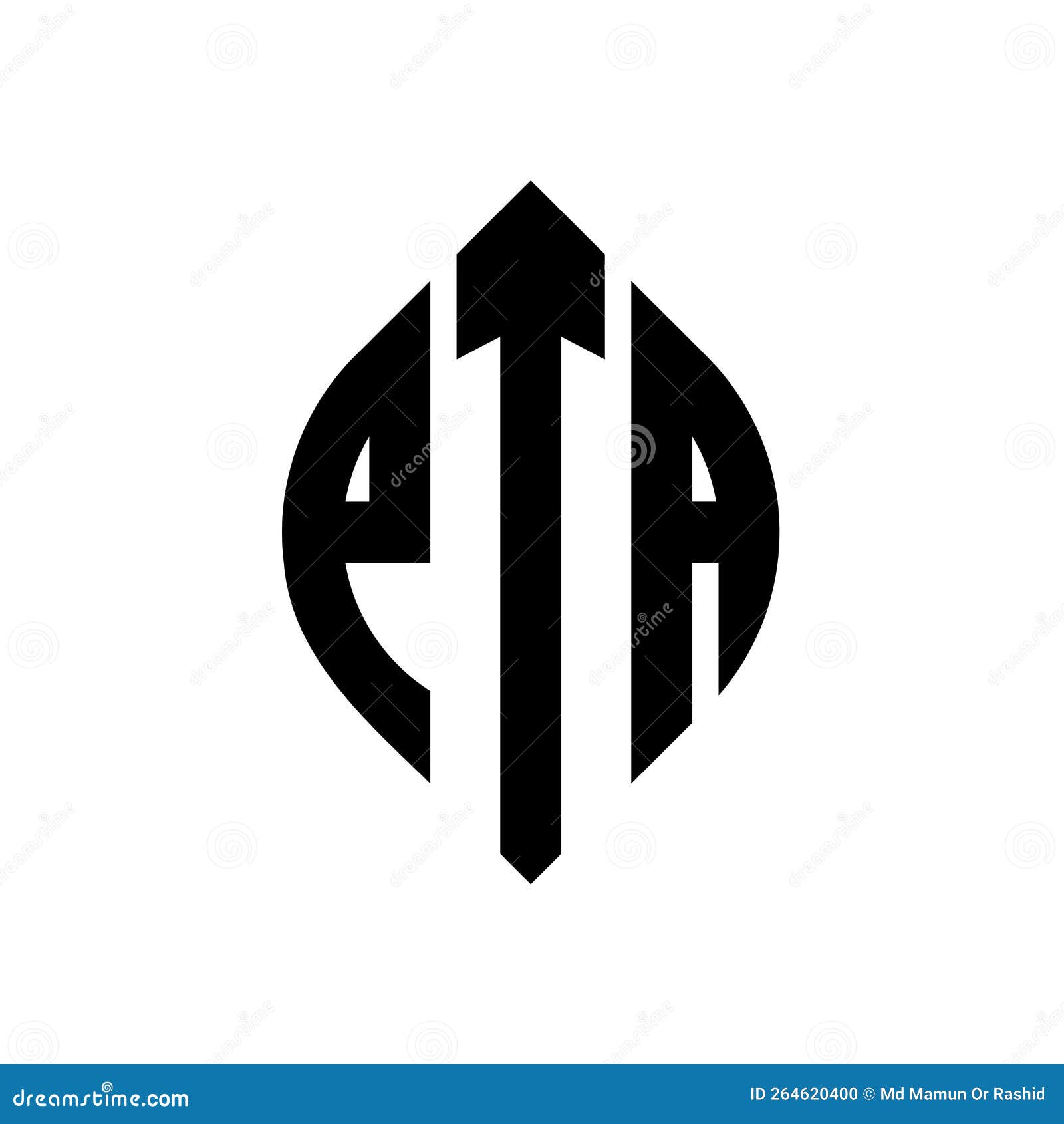 PTA Circle Letter Logo Design with Circle and Ellipse Shape. PTA ...