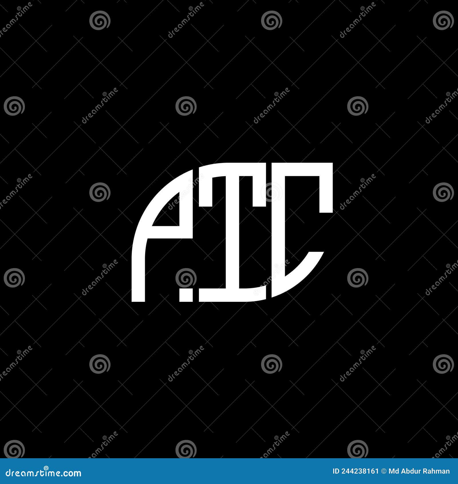 PTC Letter Logo Design on Black Background.PTC Creative Initials Letter ...