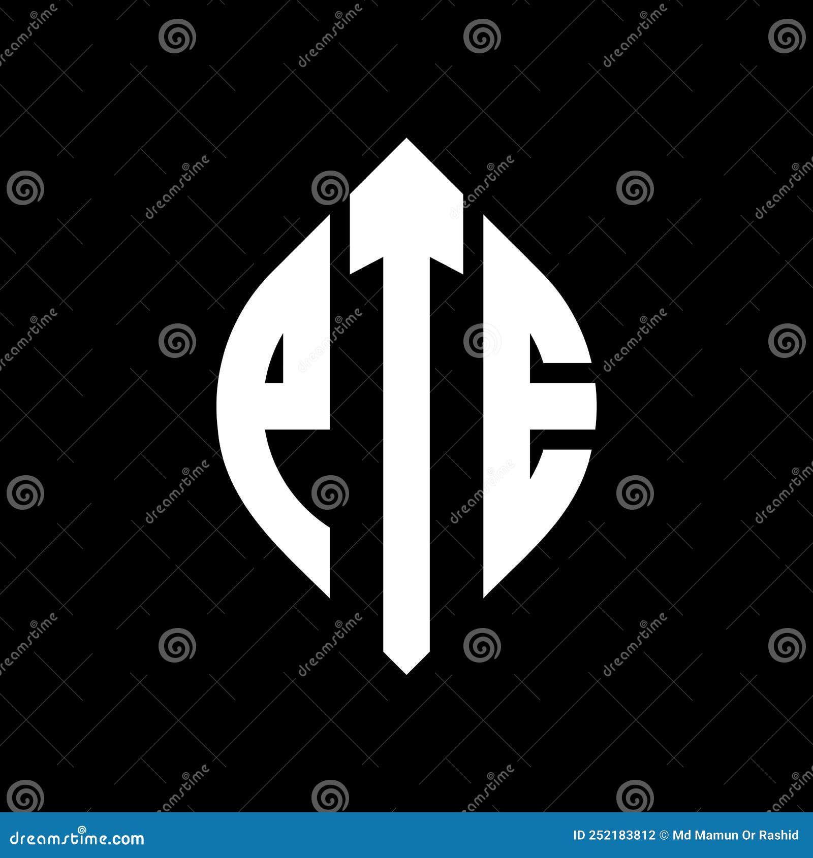 PTE Circle Letter Logo Design with Circle and Ellipse Shape. PTE ...