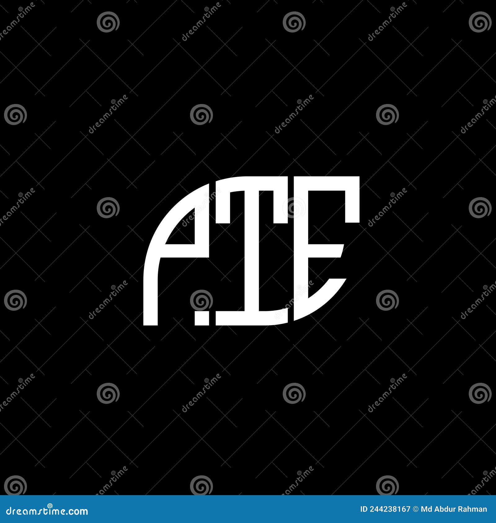 PTE Letter Logo Design on Black Background.PTE Creative Initials Letter ...