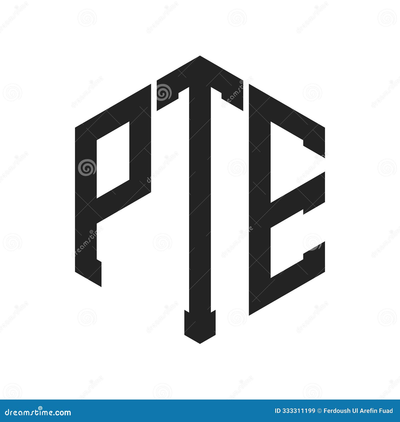 PTE Logo Design. Initial Letter PTE Monogram Logo Using Hexagon Shape ...
