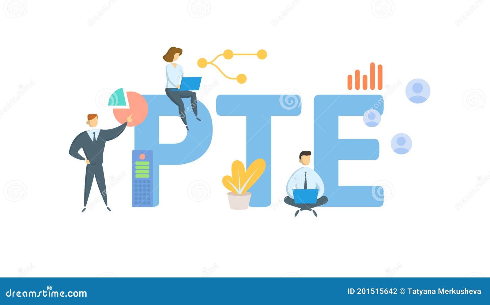 PTE, Pass-Through Entity. Concept With Keywords, People And Icons. Flat ...