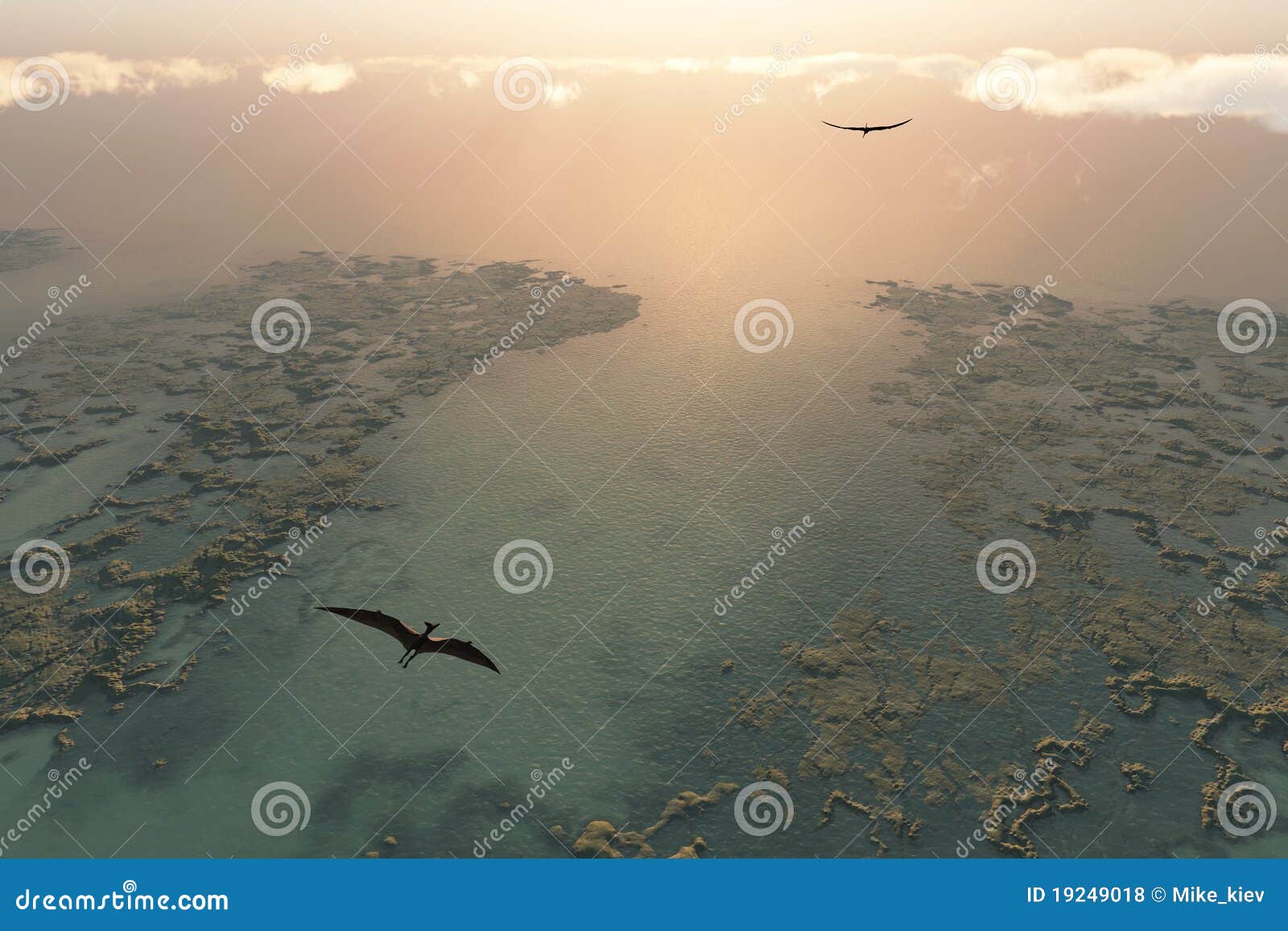 River Delta River Meander Inland Dron Aerial Video Shot In Floodplain ...
