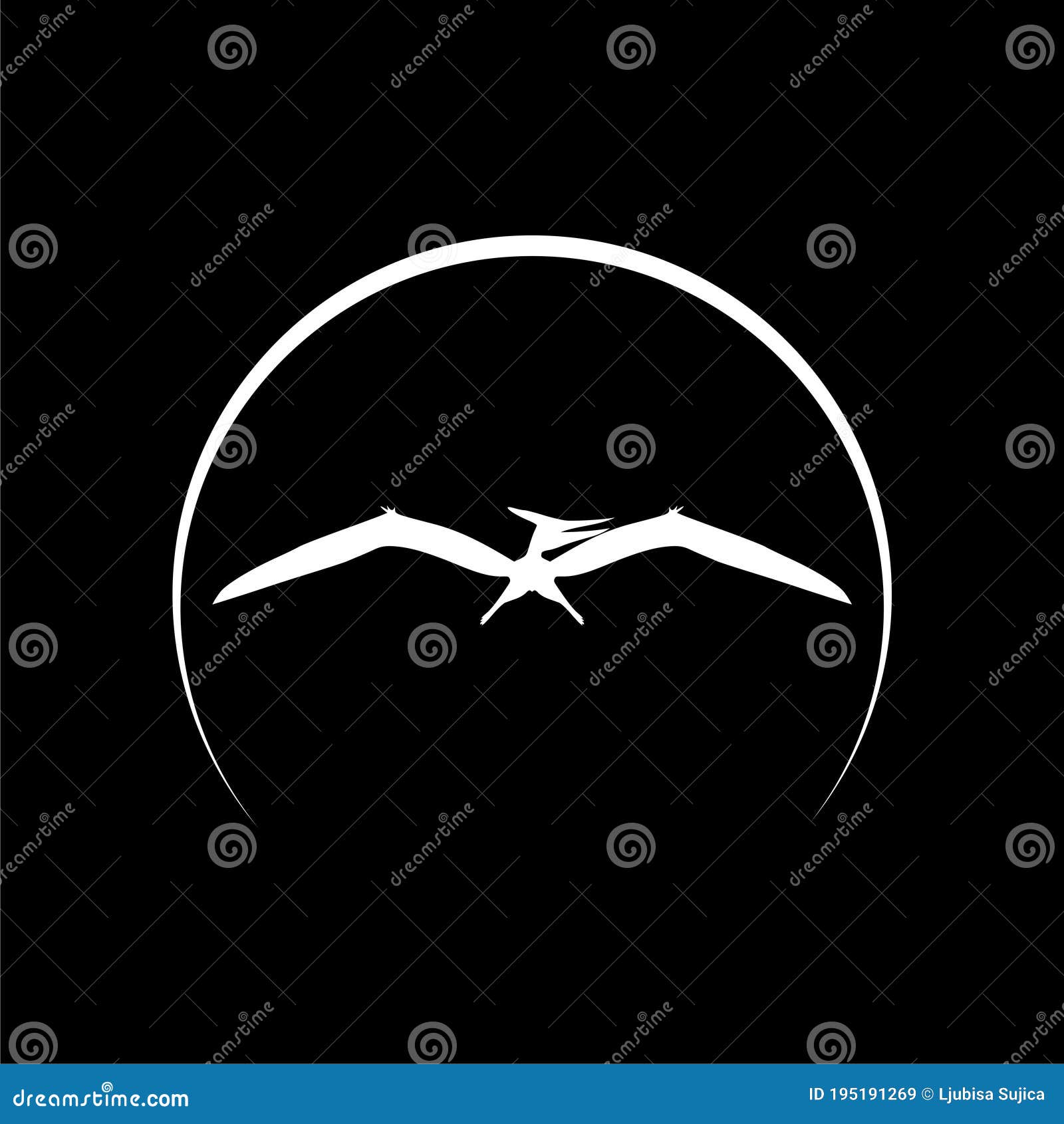 Pteranodon Icon Isolated on Dark Background Stock Vector - Illustration ...