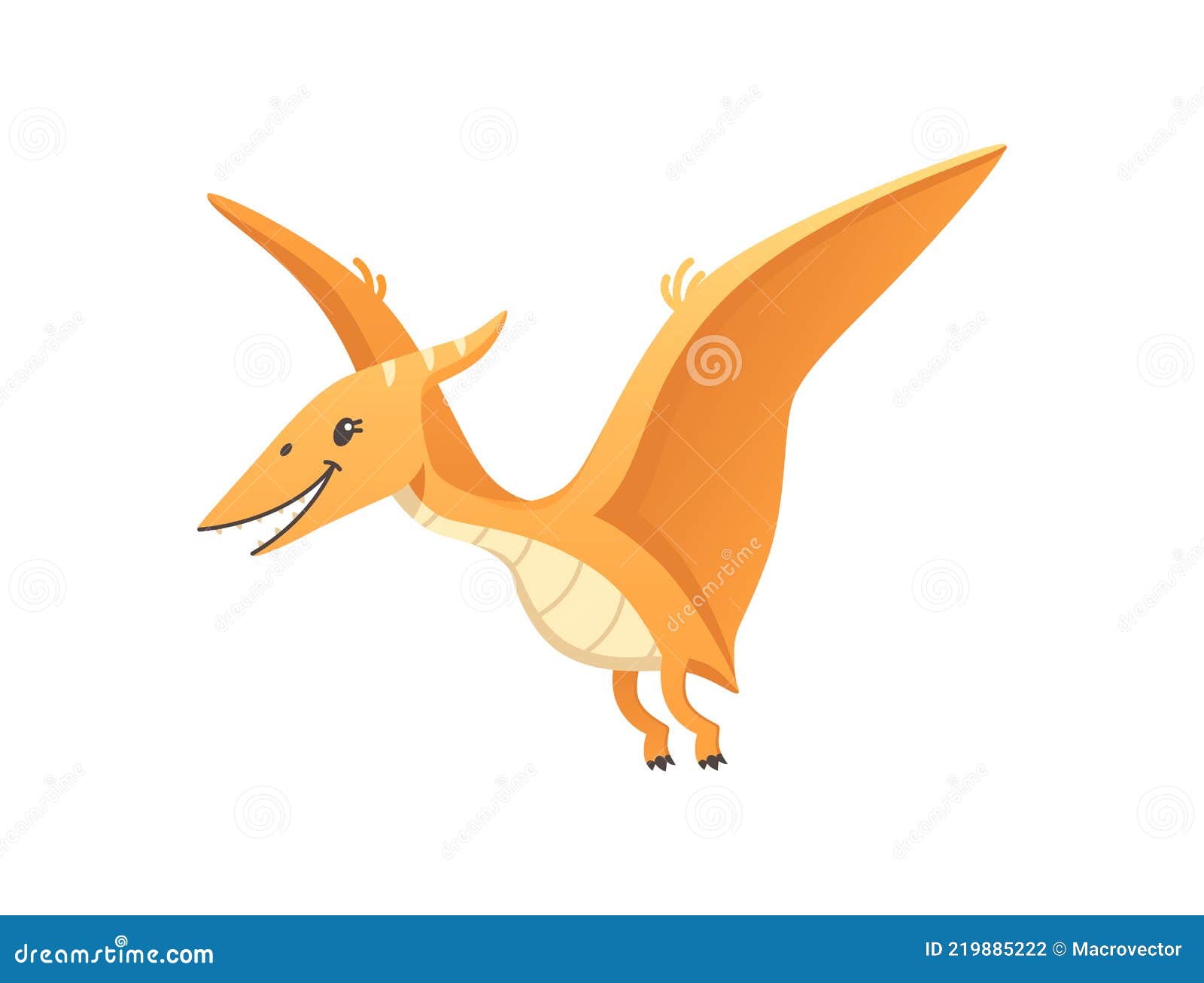 Pterodactyl Cartoon Icon stock vector. Illustration of nature - 219885222