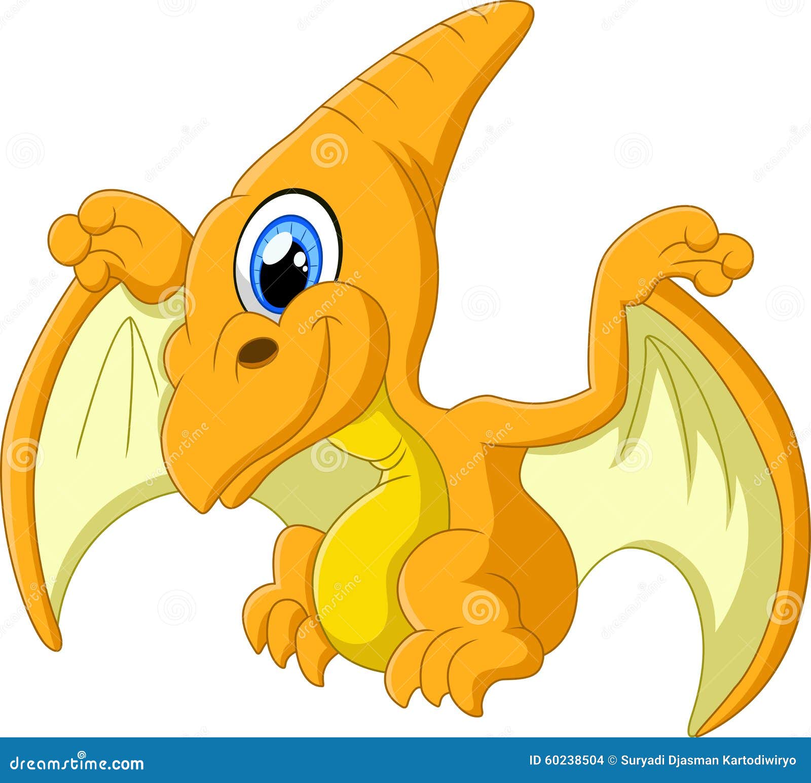 Microraptor. Cute Cartoon Hand Drawn Illustration With Dinosaur And M ...