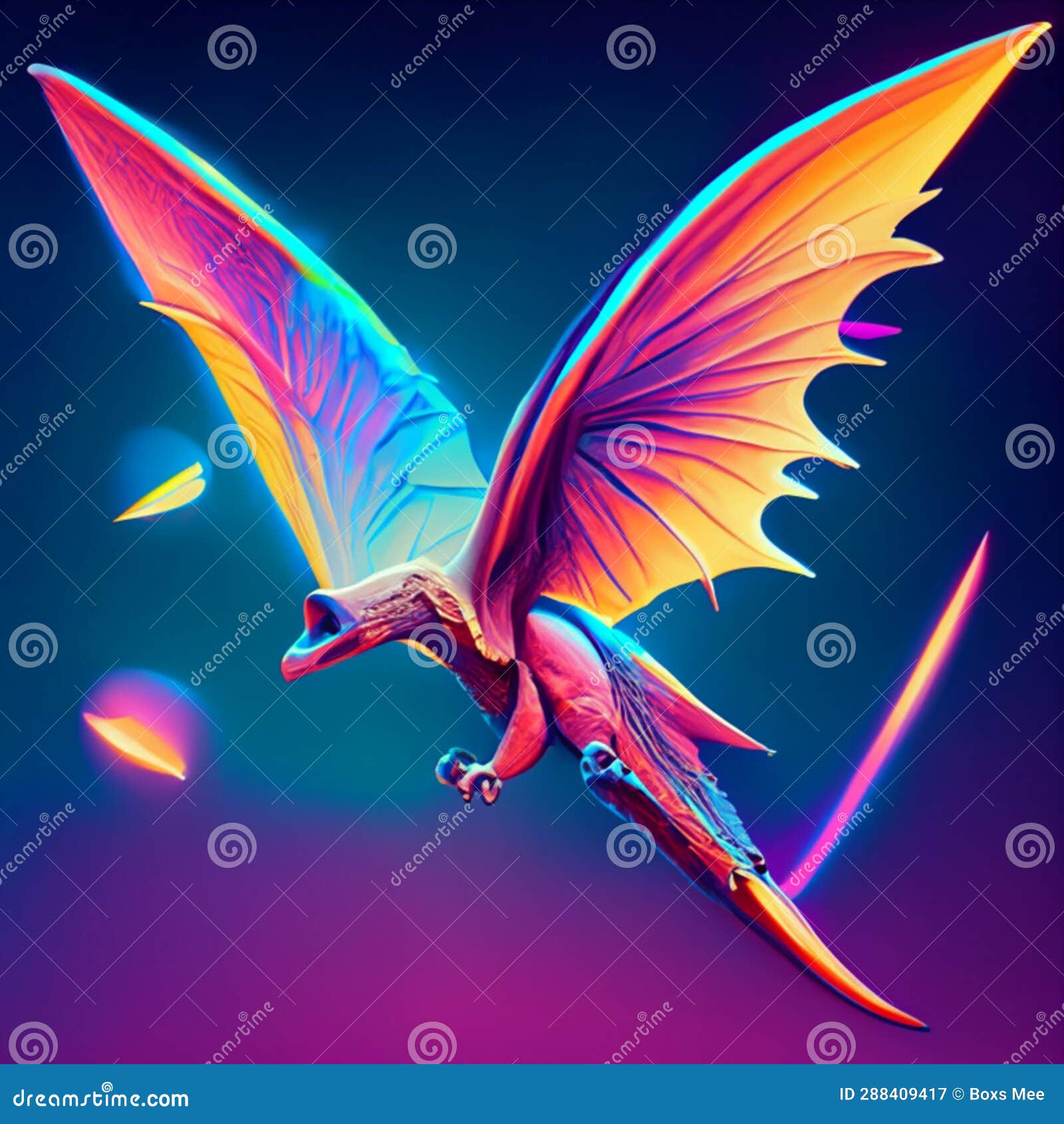 Pterodactyl. 3d Rendering, 3d Illustration Stock Illustration ...