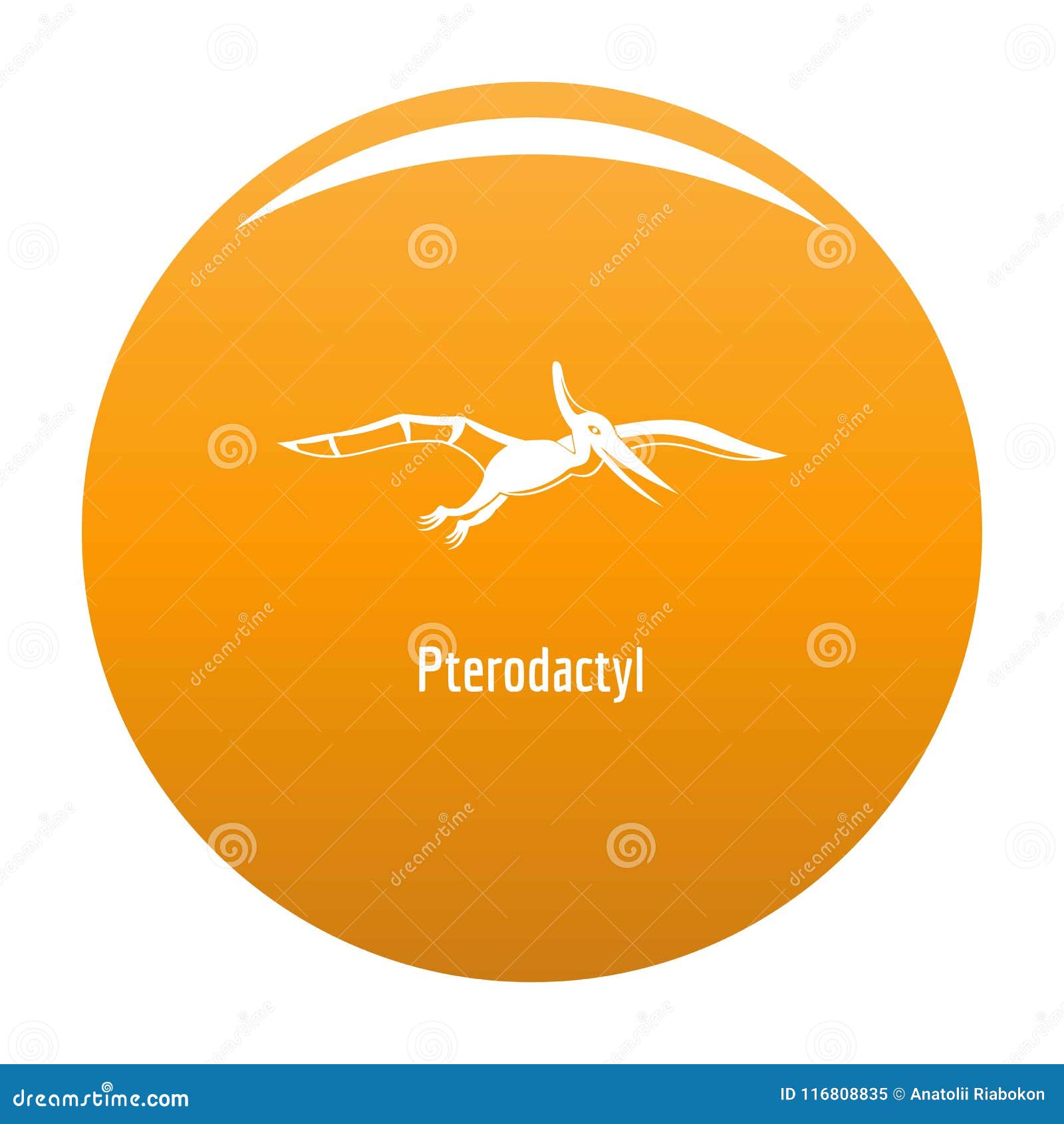 Pterodactyl Icon Vector Orange Stock Vector - Illustration of gigantic ...