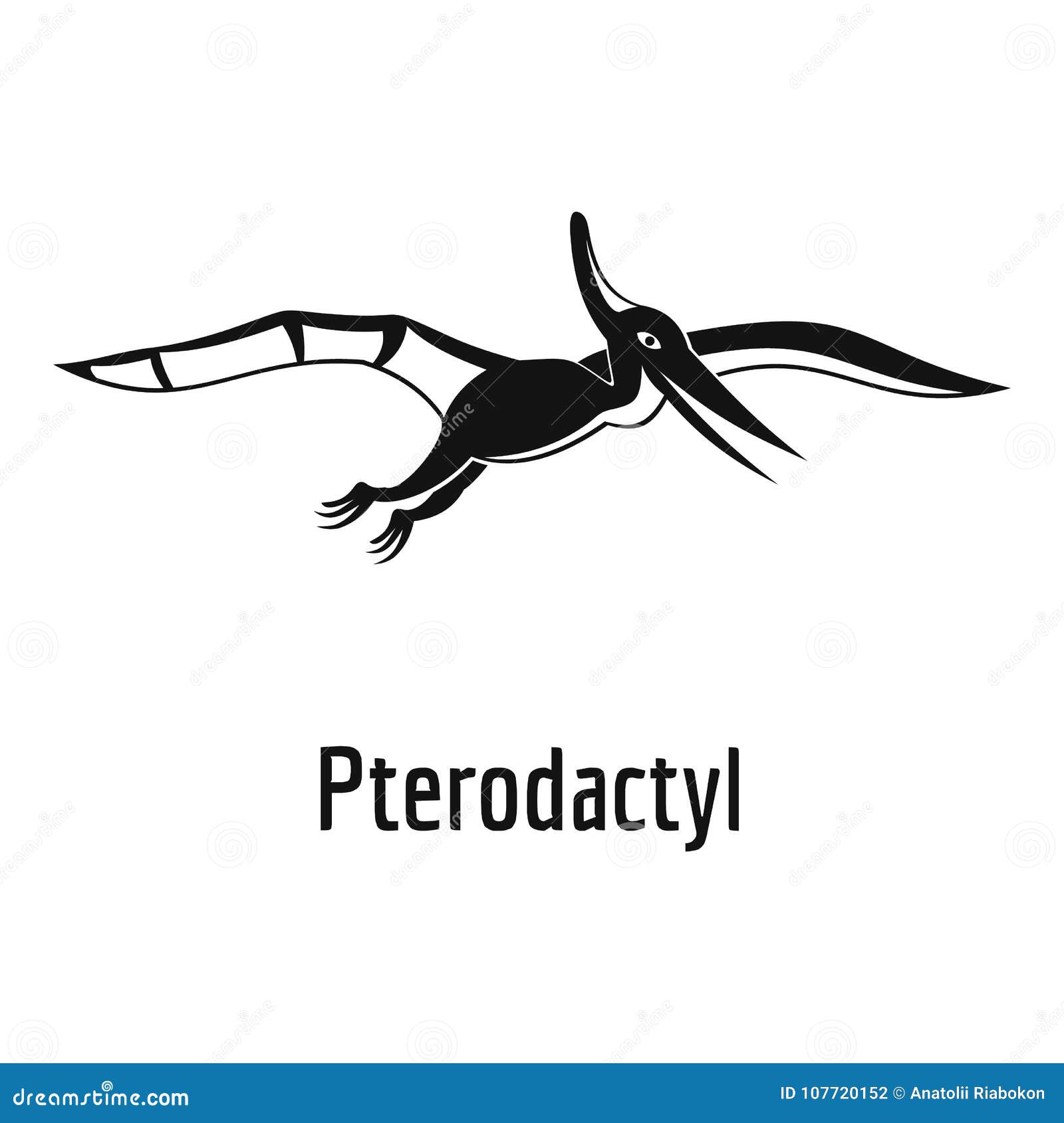 Pterodactyl Icon, Simple Style. Stock Vector - Illustration of ancient ...
