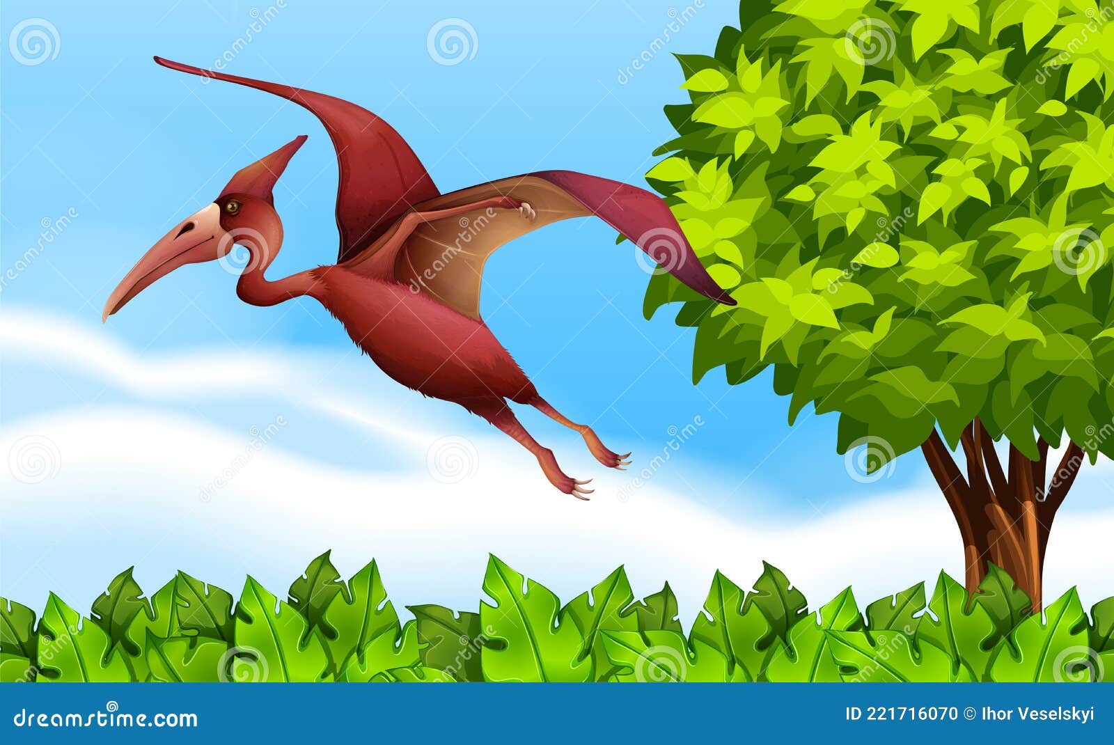 A Pterodactyl stock vector. Illustration of feathers - 221716070