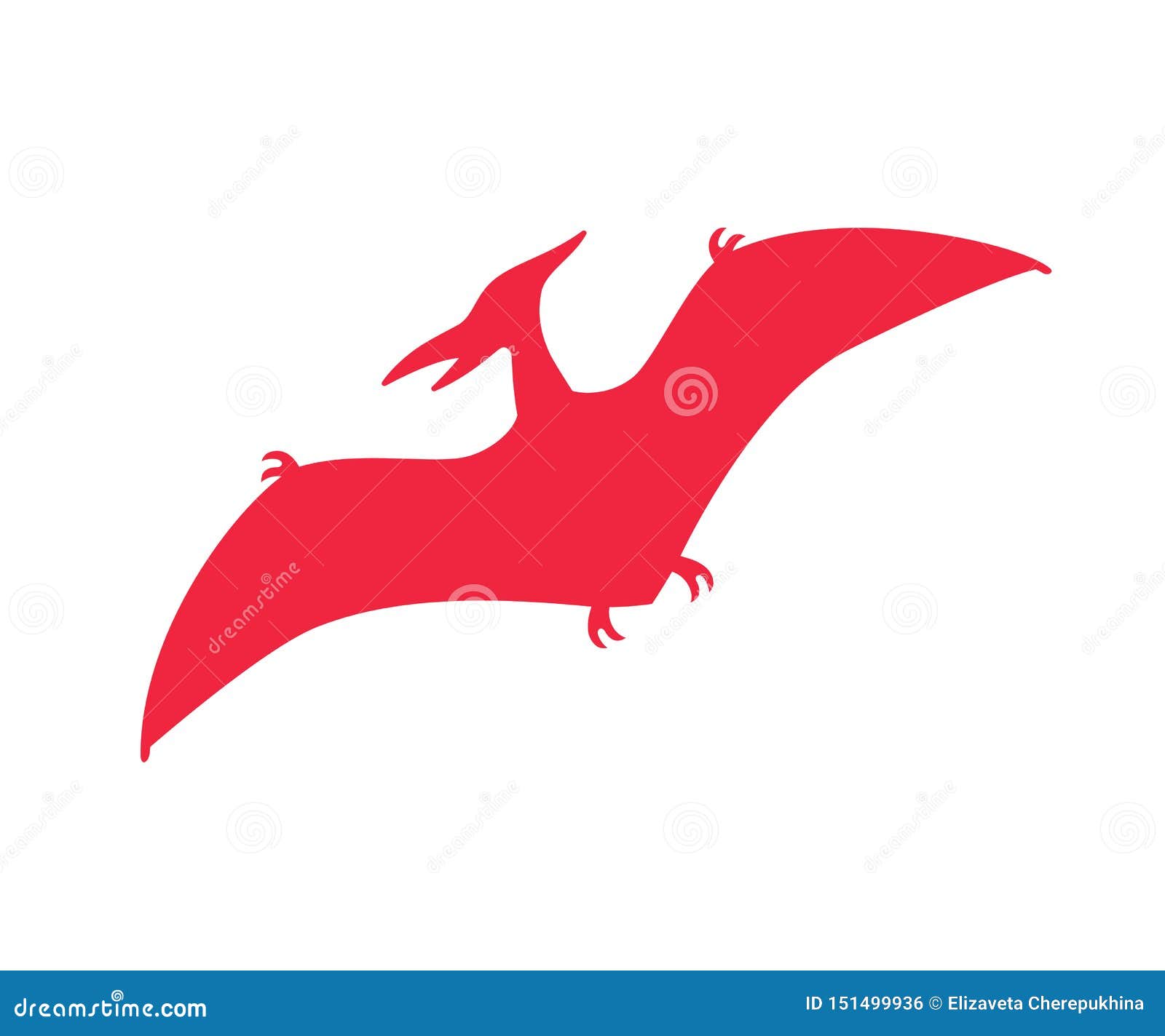 Pterodactyl Vector Outline Black White Line Art | CartoonDealer.com ...