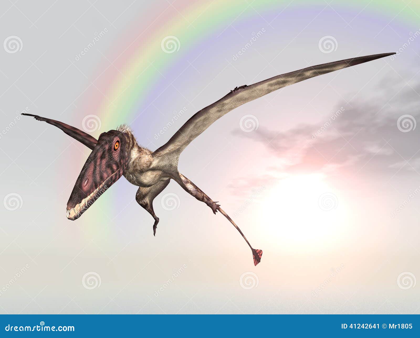 Pterosaur Dimorphodon ilustração stock. Ilustração de paleontologia ...