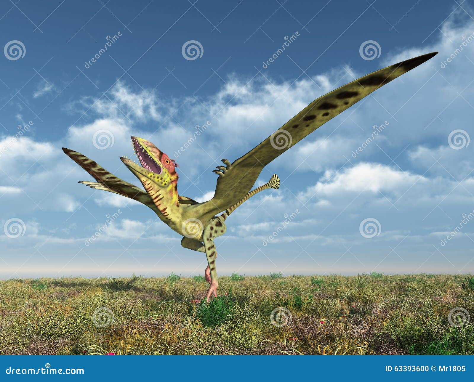 Pterosaur Peteinosaurus stock illustration. Illustration of ...