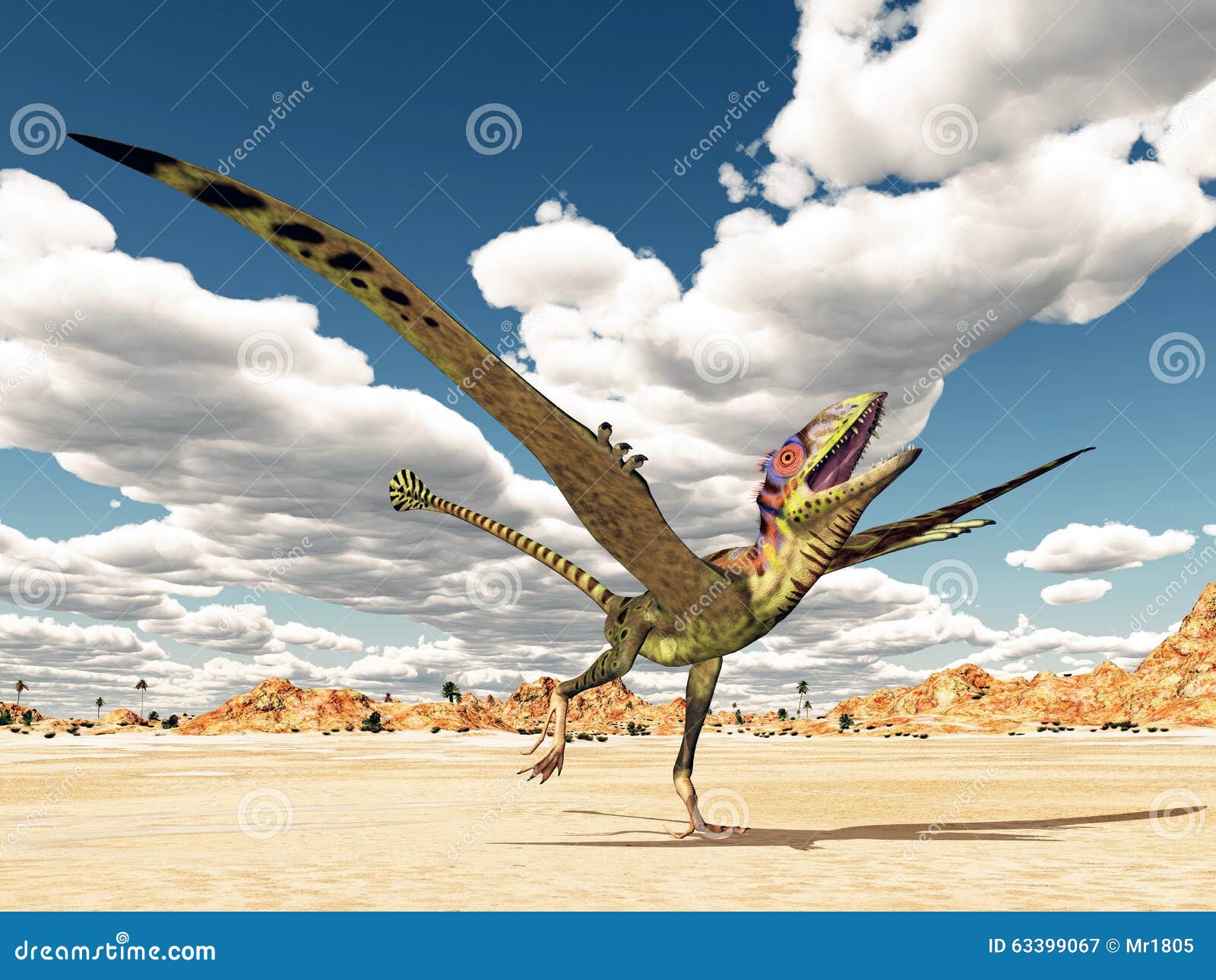 Pterosaur Peteinosaurus stock illustration. Illustration of wilderness ...