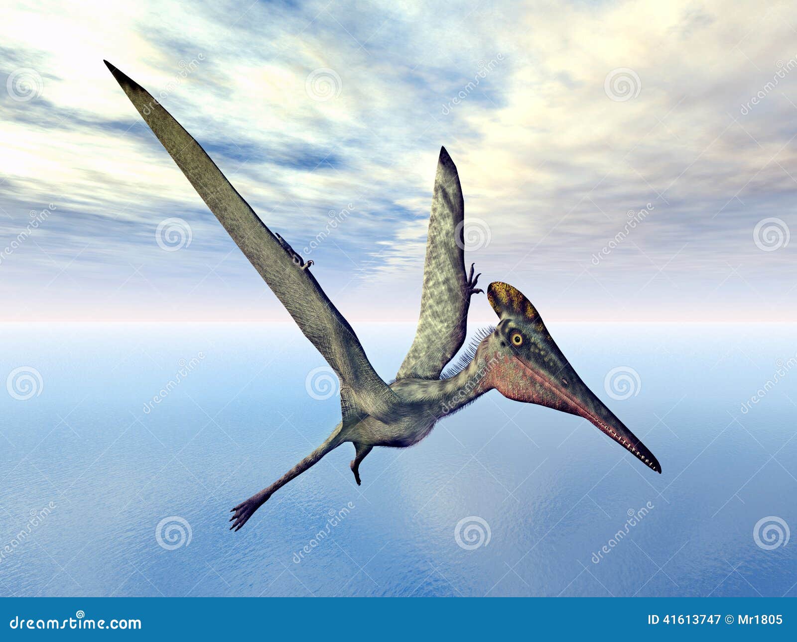 Pterosaur Pterodactylus stock illustration. Illustration of science ...