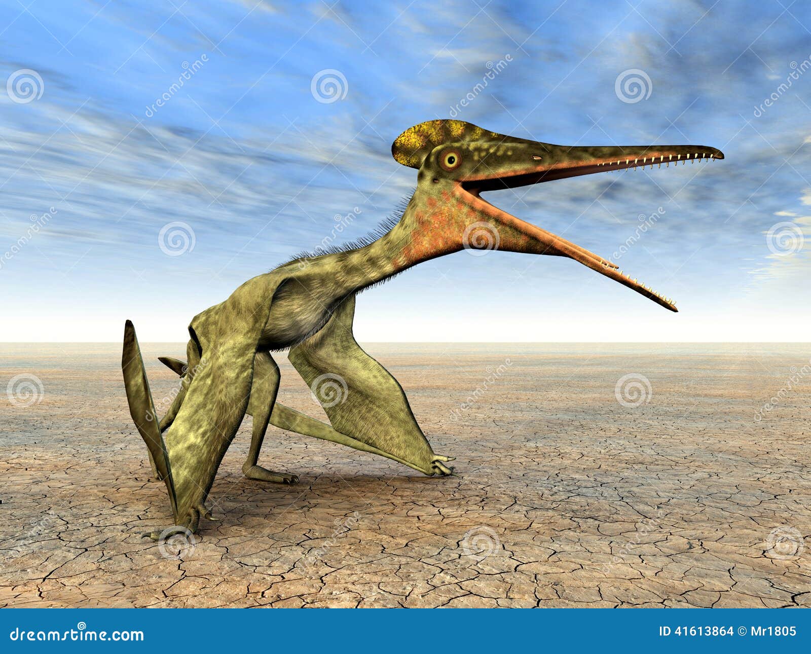 Pterosaur Pterodactylus stock illustration. Illustration of predator ...