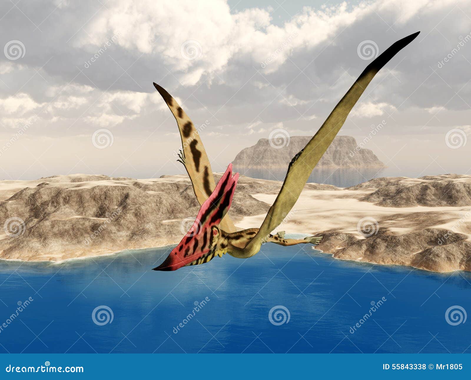 Pterosaur Thalassodromeus stock illustration. Illustration of prey ...