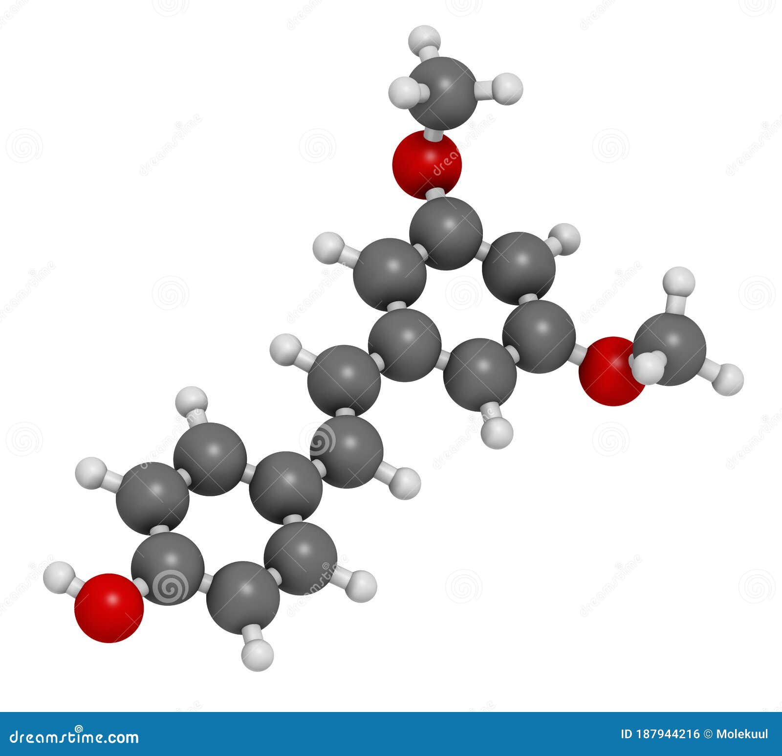 Pterostilbene Molecule. Stylized 2D Renderings And Conventional ...