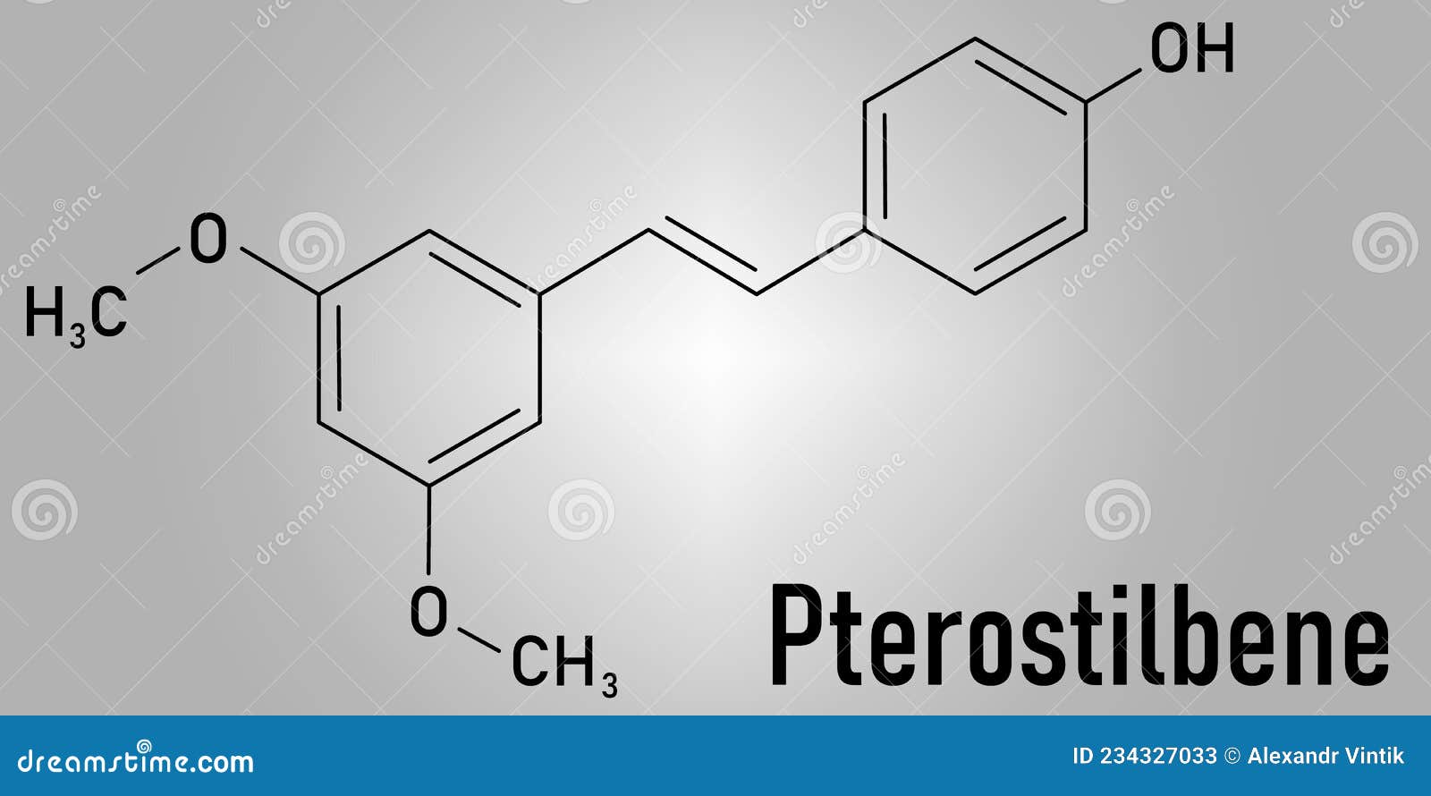 Pterostilbene Molecule. Skeletal Formula. Chemical Structure Stock ...