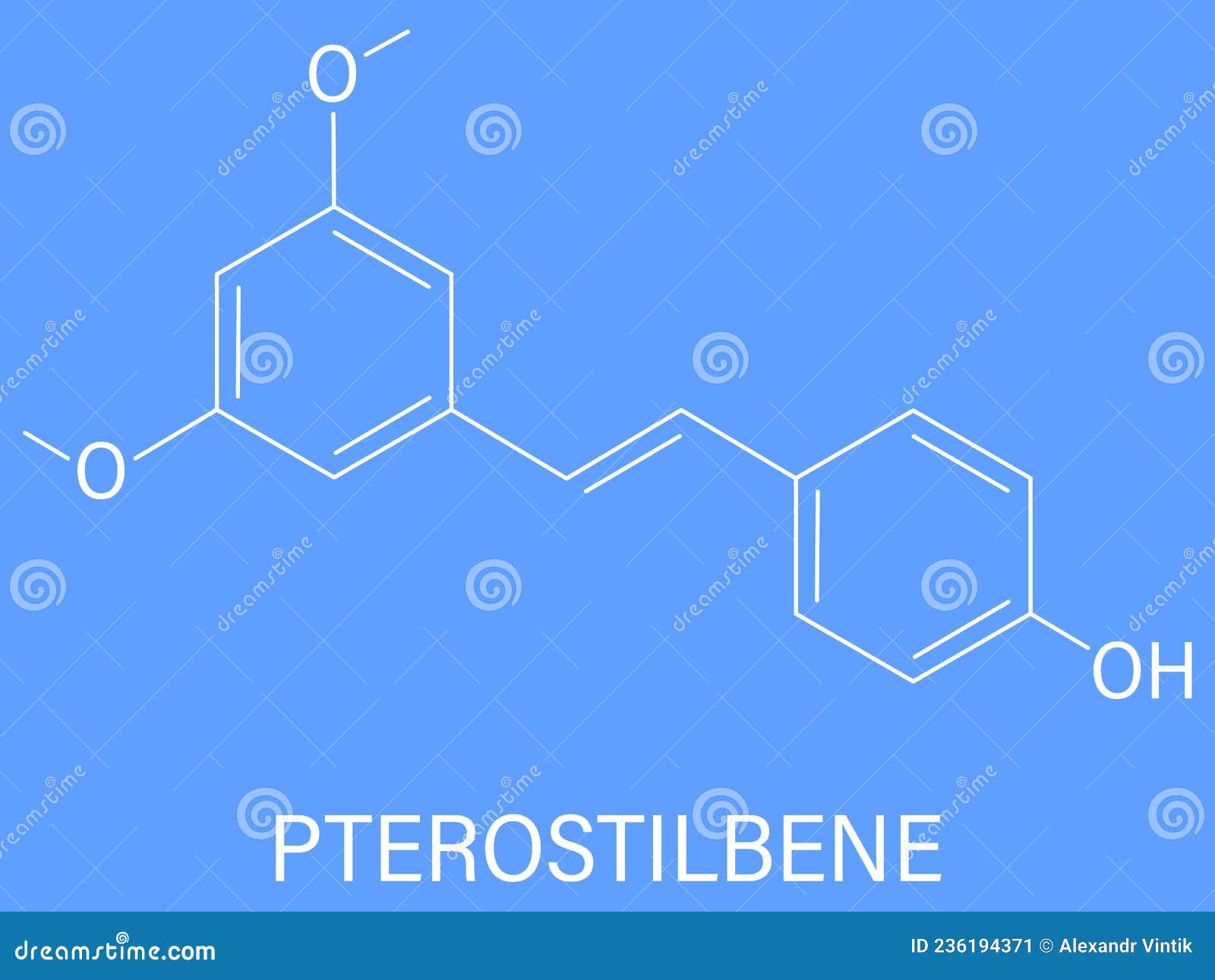 Pterostilbene Molecule. Skeletal Formula. Chemical Structure Stock ...
