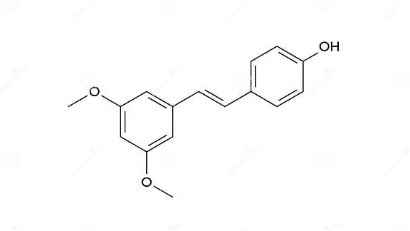 Pterostilbene Molecule, Structural Chemical Formula, Ball-and-stick ...