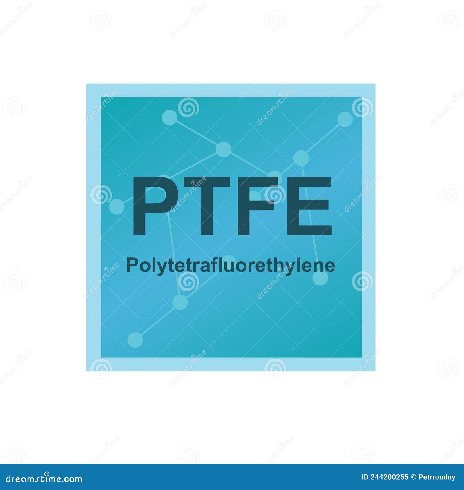 Polytetrafluoroethylene Or PTFE Polymer Molecule With Non Stick Frying ...