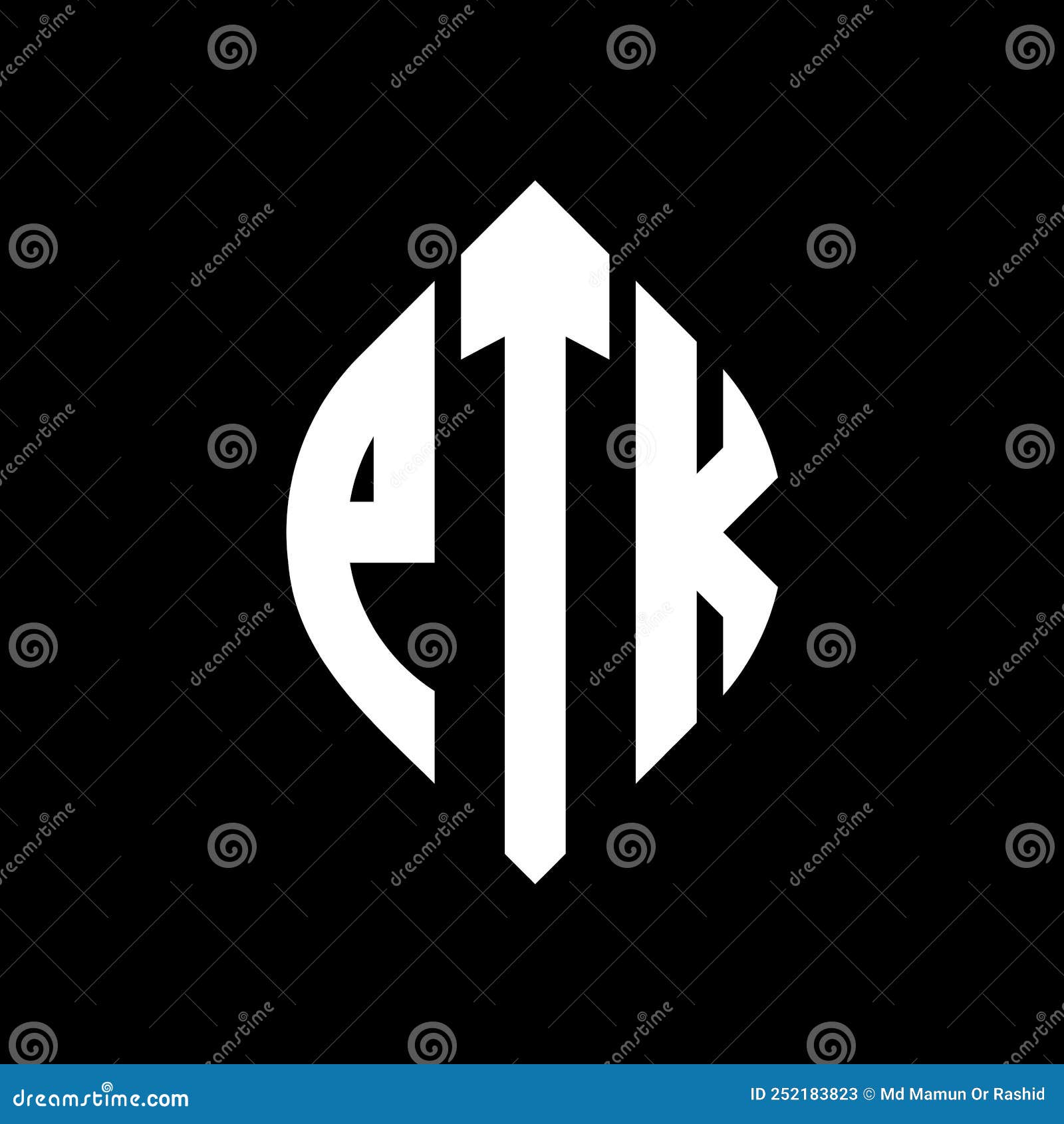 PTK Circle Letter Logo Design with Circle and Ellipse Shape. PTK ...