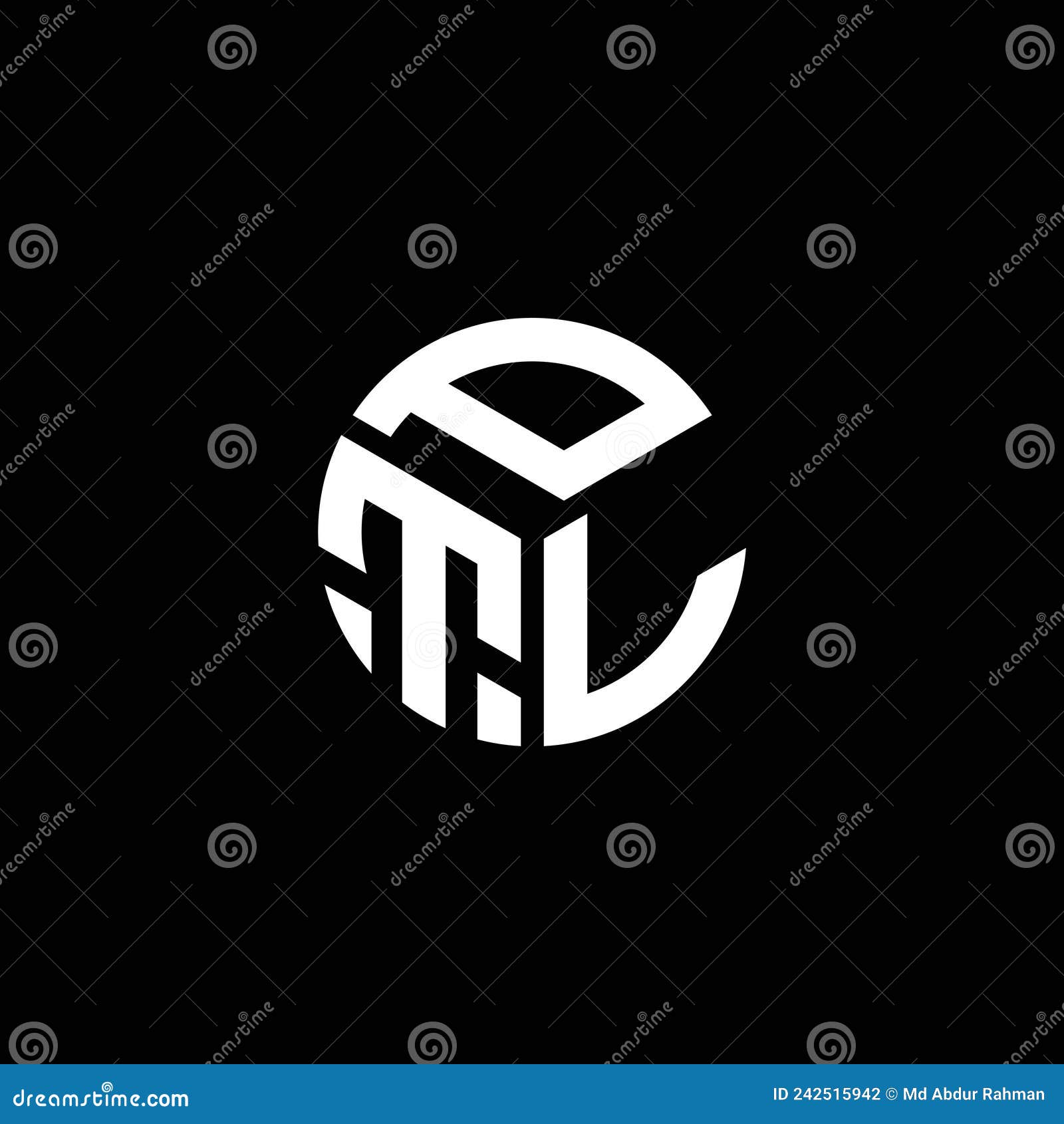 PTL Letter Logo Design on Black Background. PTL Creative Initials ...