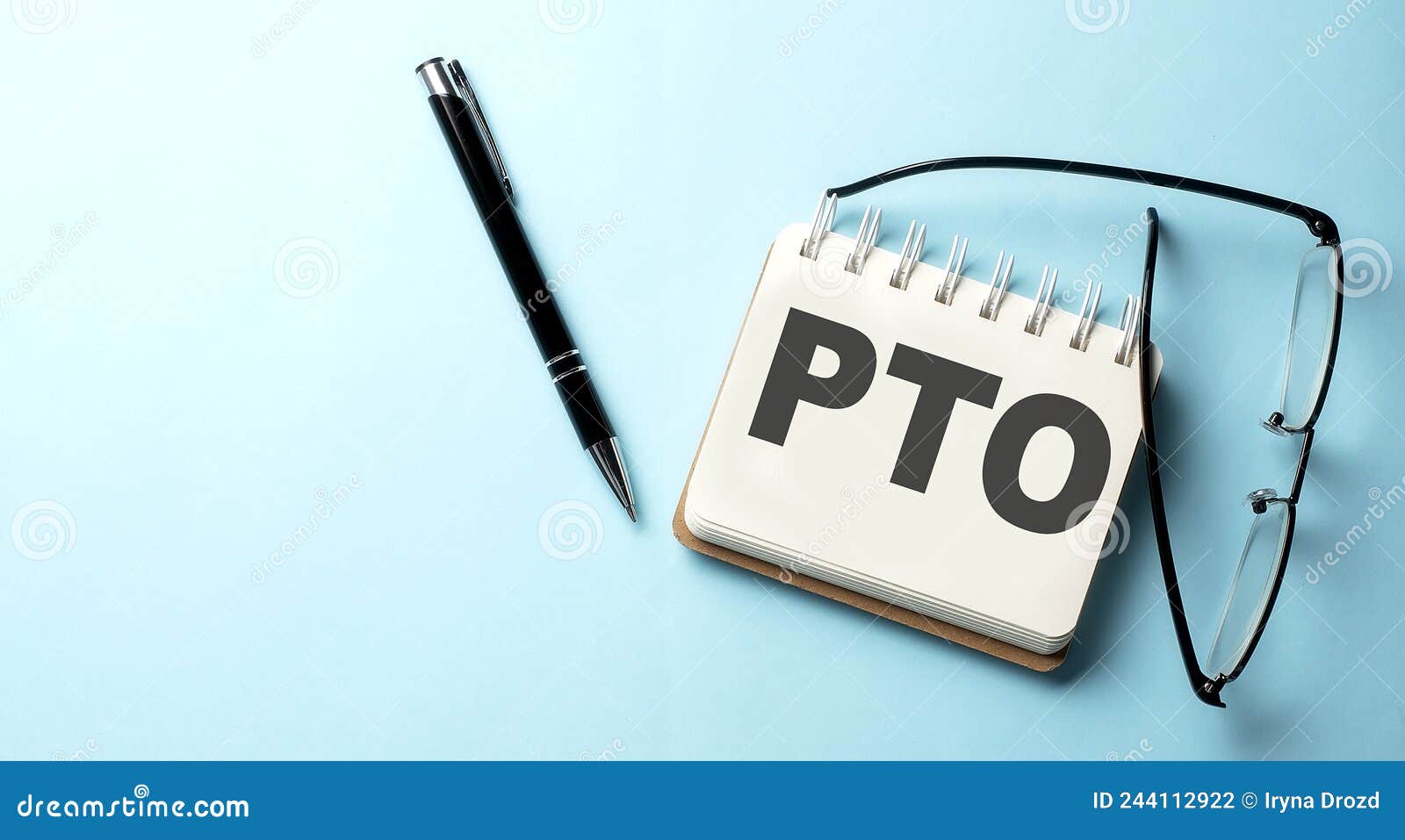 PTO Text Written on a Notepad on the Blue Background Stock Photo ...