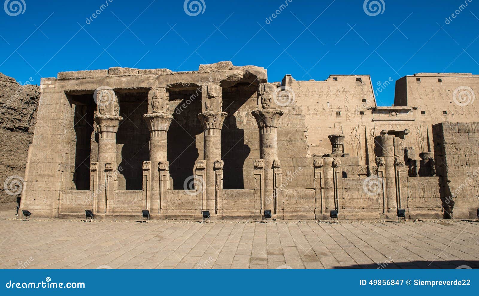 Ptolemaic Temple of Horus, Edfu, Egypt. Stock Image - Image of edfu ...