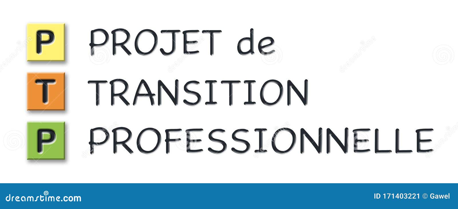 PTP Initials in Colored 3d Cubes with Meaning in French Language Stock ...