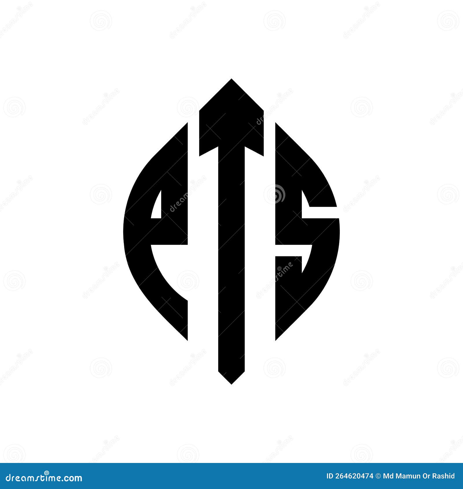 PTS Circle Letter Logo Design with Circle and Ellipse Shape. PTS ...
