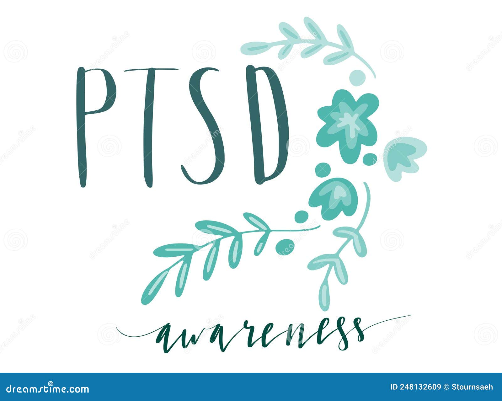 PTSD Awareness Hand Lettering Vector Illustration Stock Vector ...
