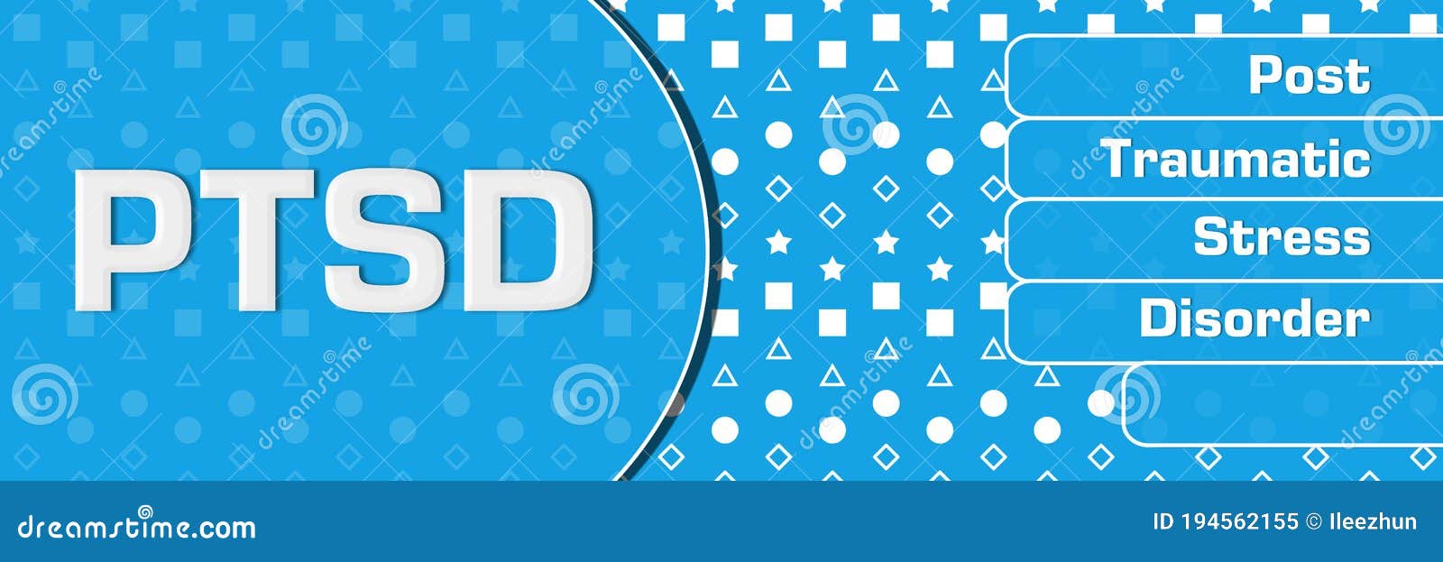 PTSD - Post Traumatic Stress Disorder Blue Stripes Rounded Squares ...