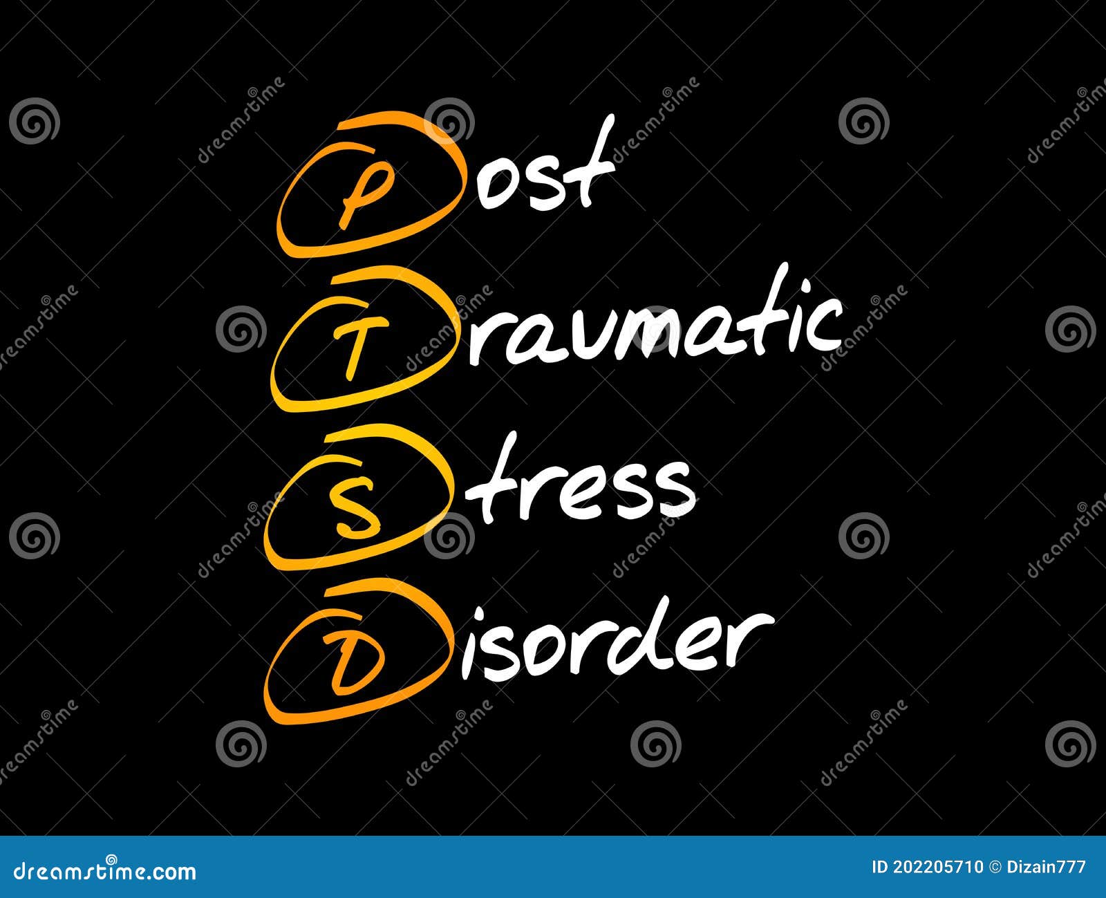 PTSD Or Posttraumatic Stress Disorder Background Illustration With A ...