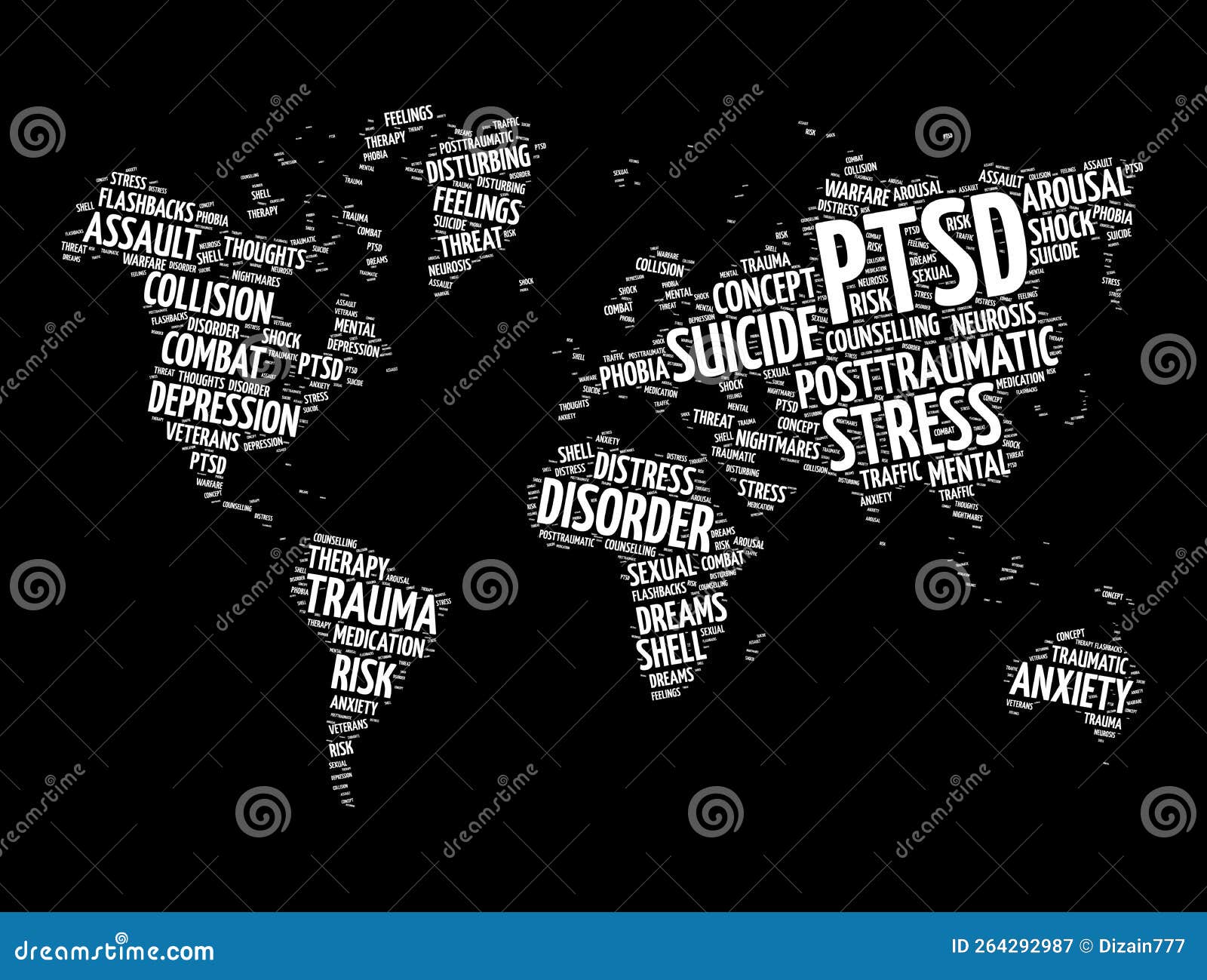 PTSD - Posttraumatic Stress Disorder Word Cloud in Shape of World Map ... PTSD - Posttraumatic Stress Disorder Word Cloud in Shape of World Map ...