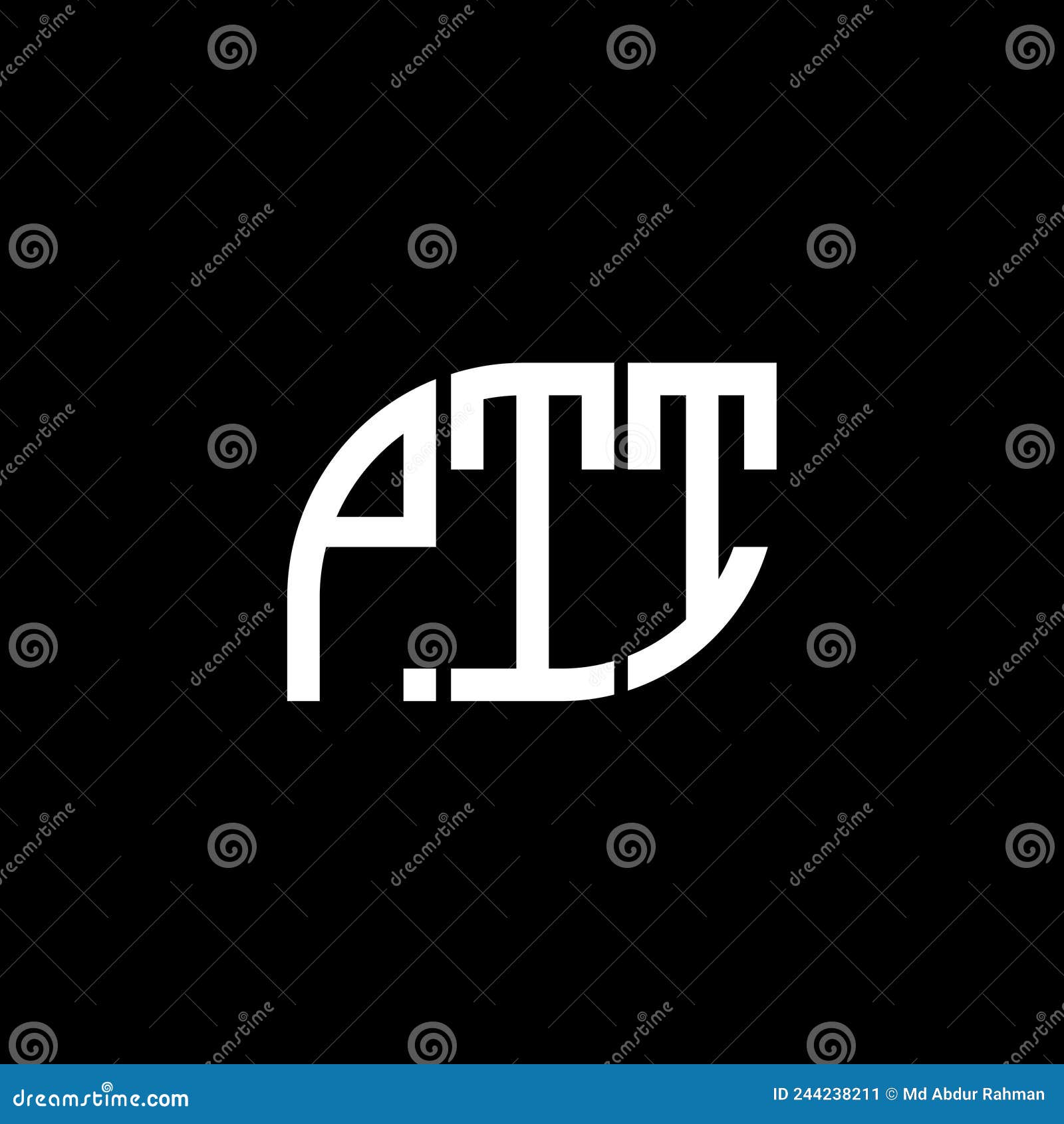 PTT Letter Logo Design on Black Background.PTT Creative Initials Letter ...