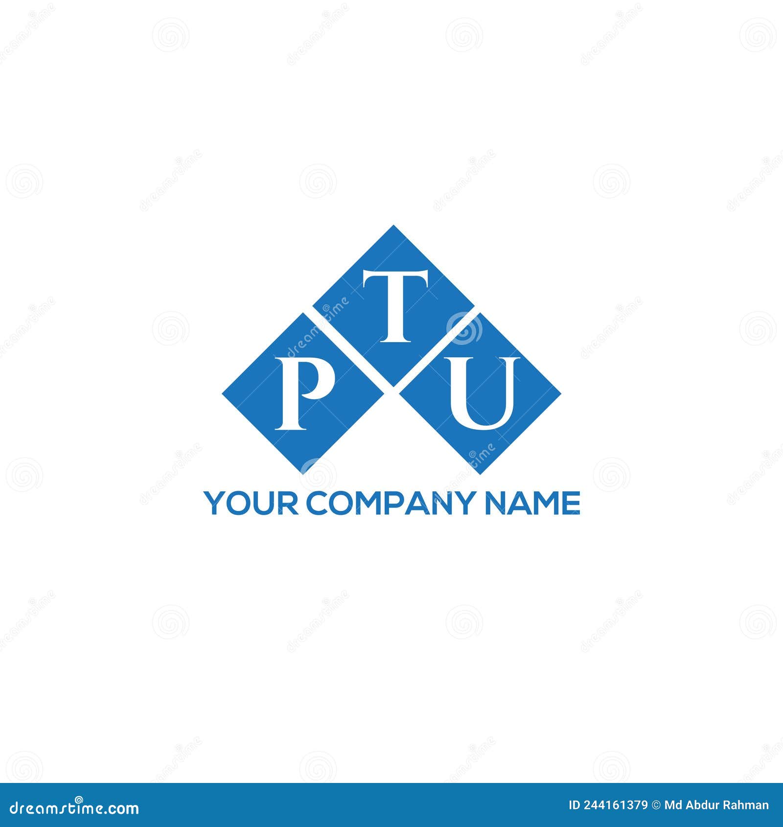 PTU Letter Logo Design on White Background. PTU Creative Initials ...
