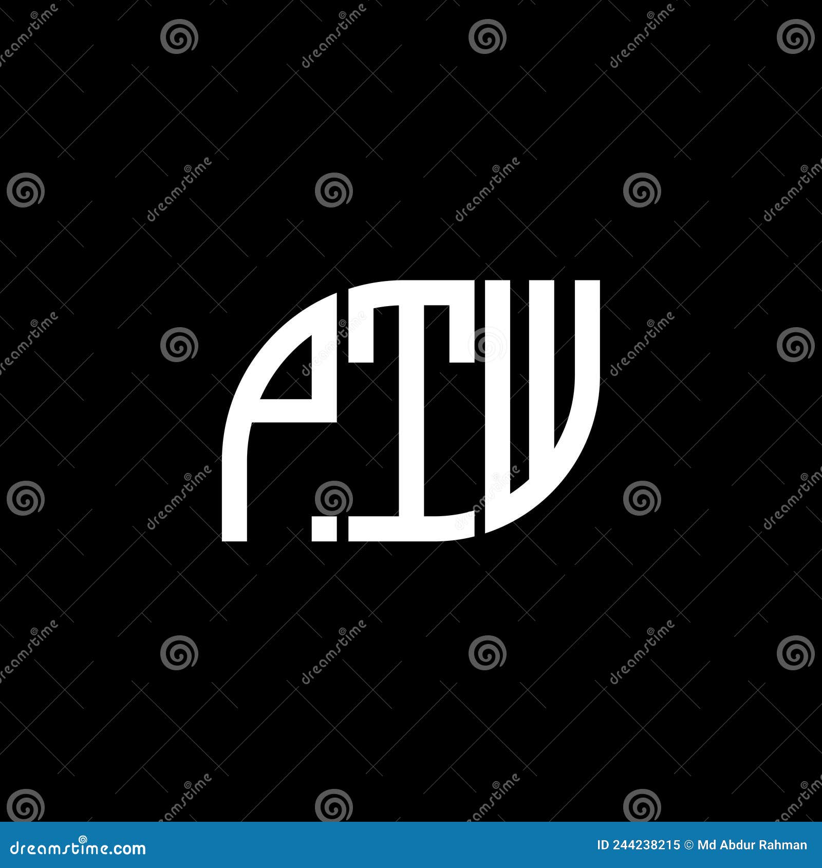 PTW Letter Logo Design on Black Background.PTW Creative Initials Letter ...