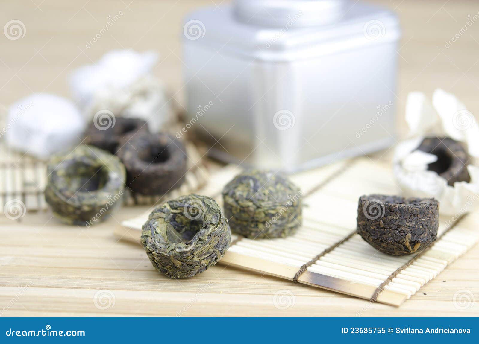 Pu Erh Tuocha stock image. Image of vitamins, green, black - 23685755