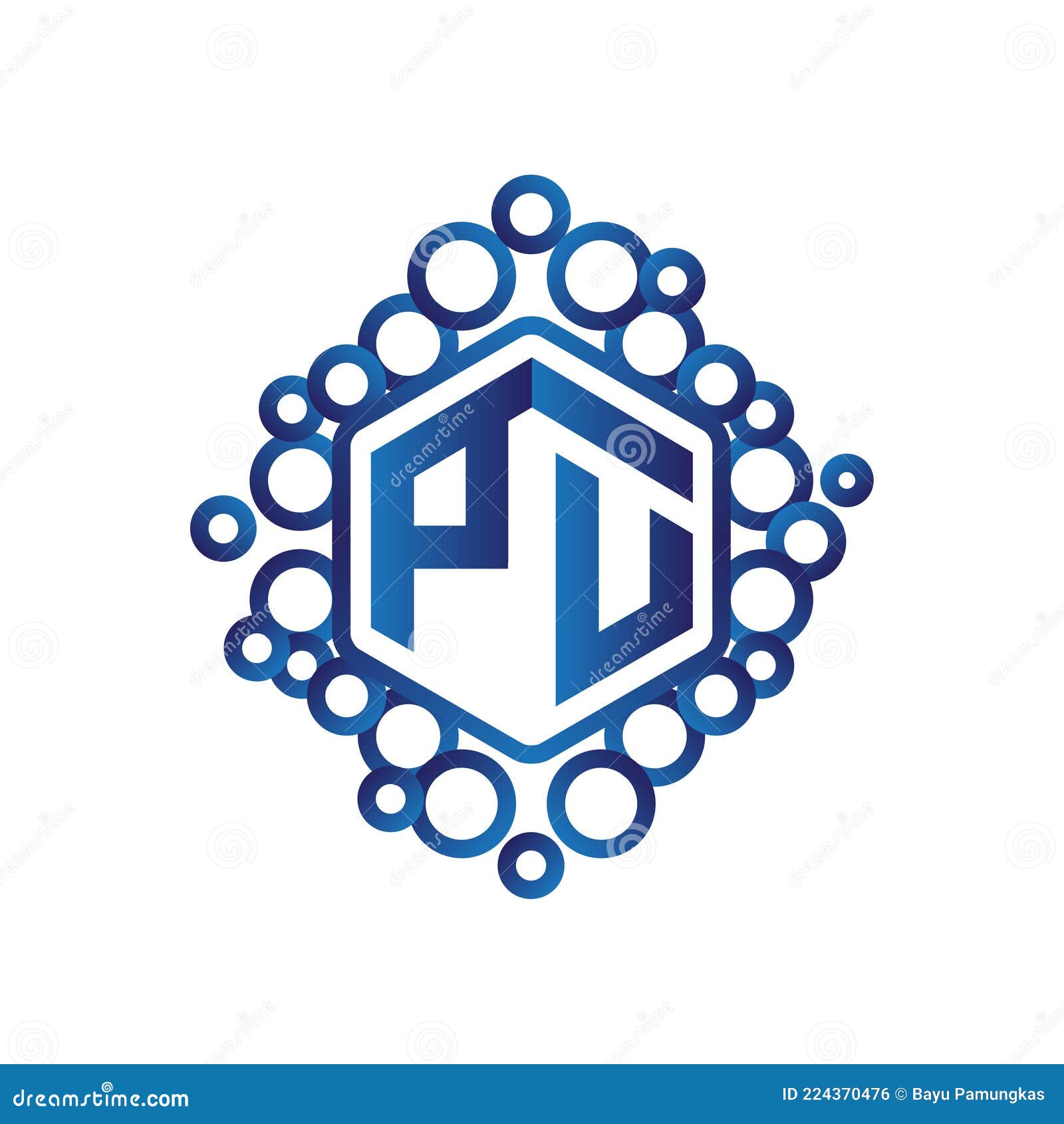 PU Initial Letter Hexagonal Logo Vector Stock Vector - Illustration of ...
