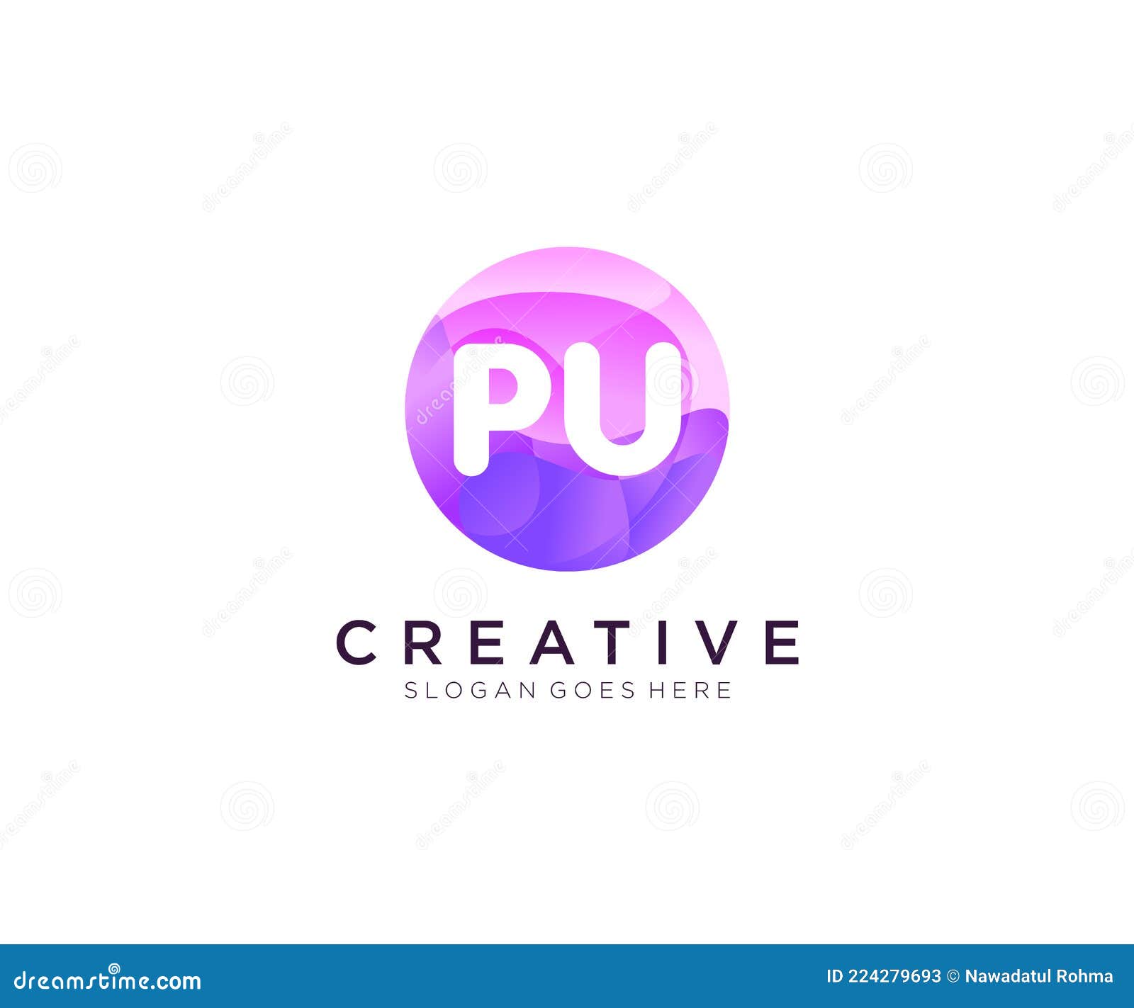 PU Initial Logo with Colorful Circle Template Vector Stock Vector ...